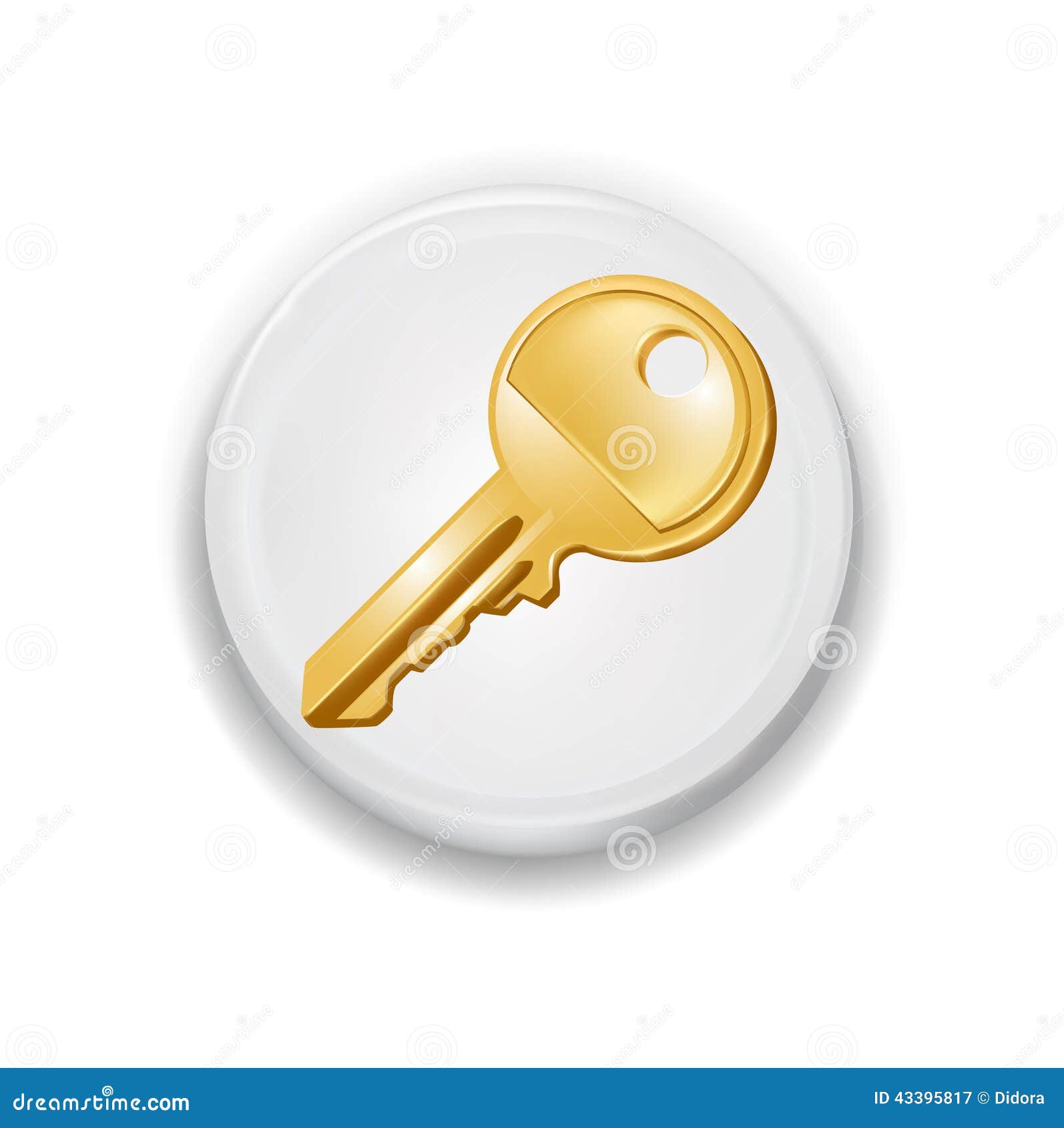 Golden Key Icon on White App Button Vector Stock Vector - Illustration ...