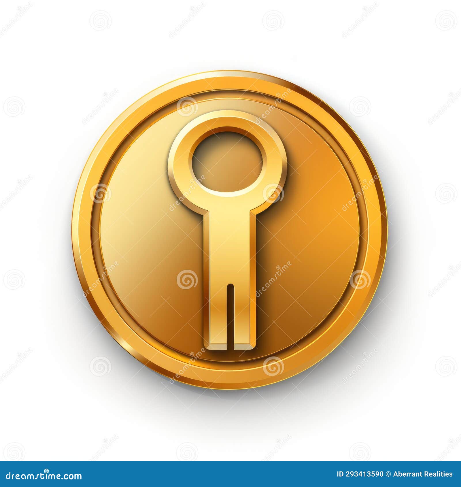 A Golden Key Icon on a White Background Stock Illustration ...