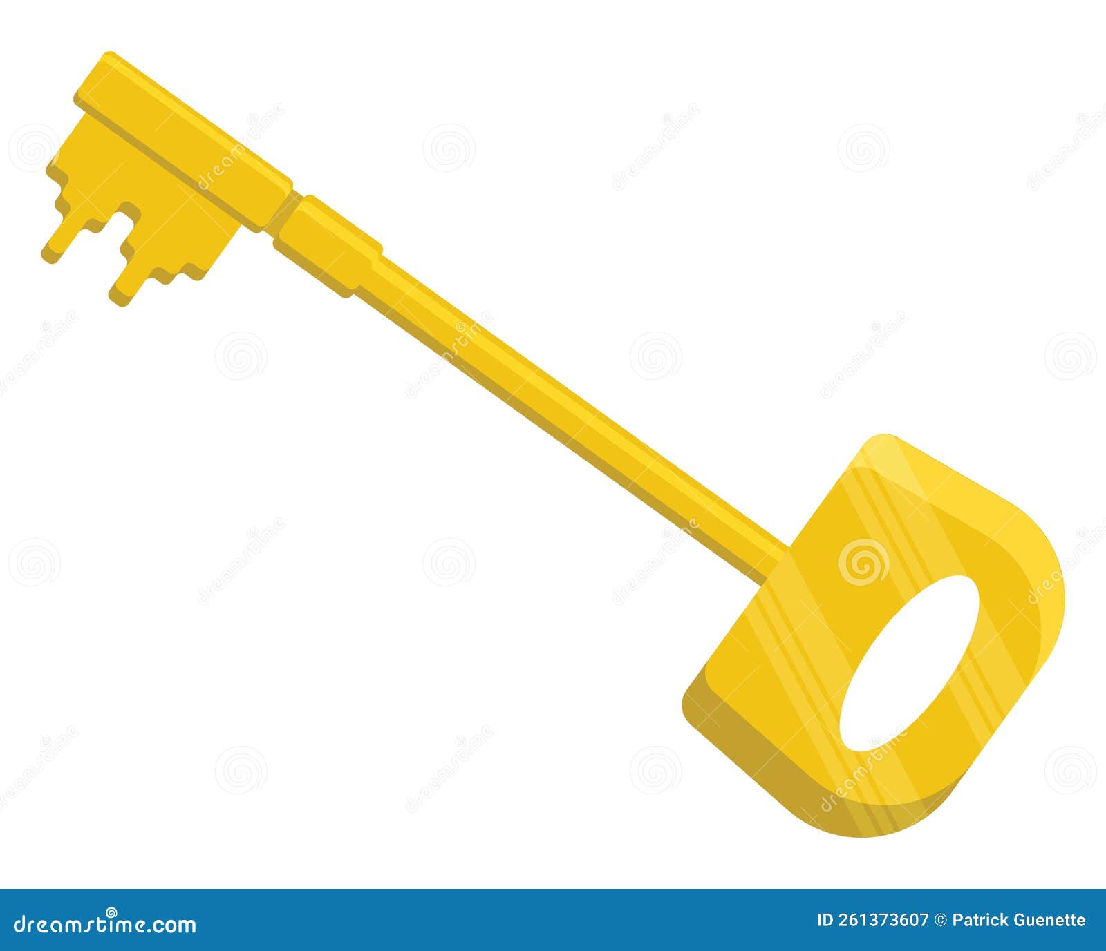 Golden key, icon stock vector. Illustration of sign - 261373607