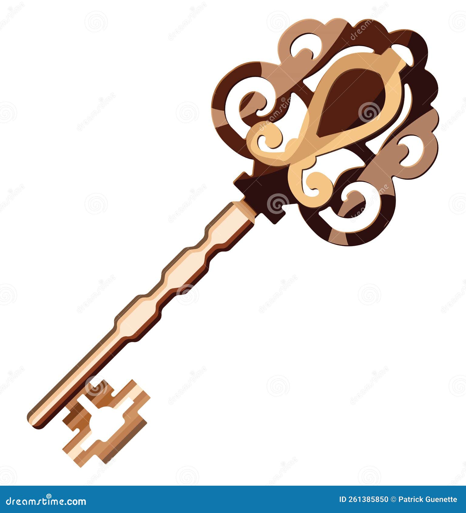 Golden key, icon stock vector. Illustration of home - 261385850