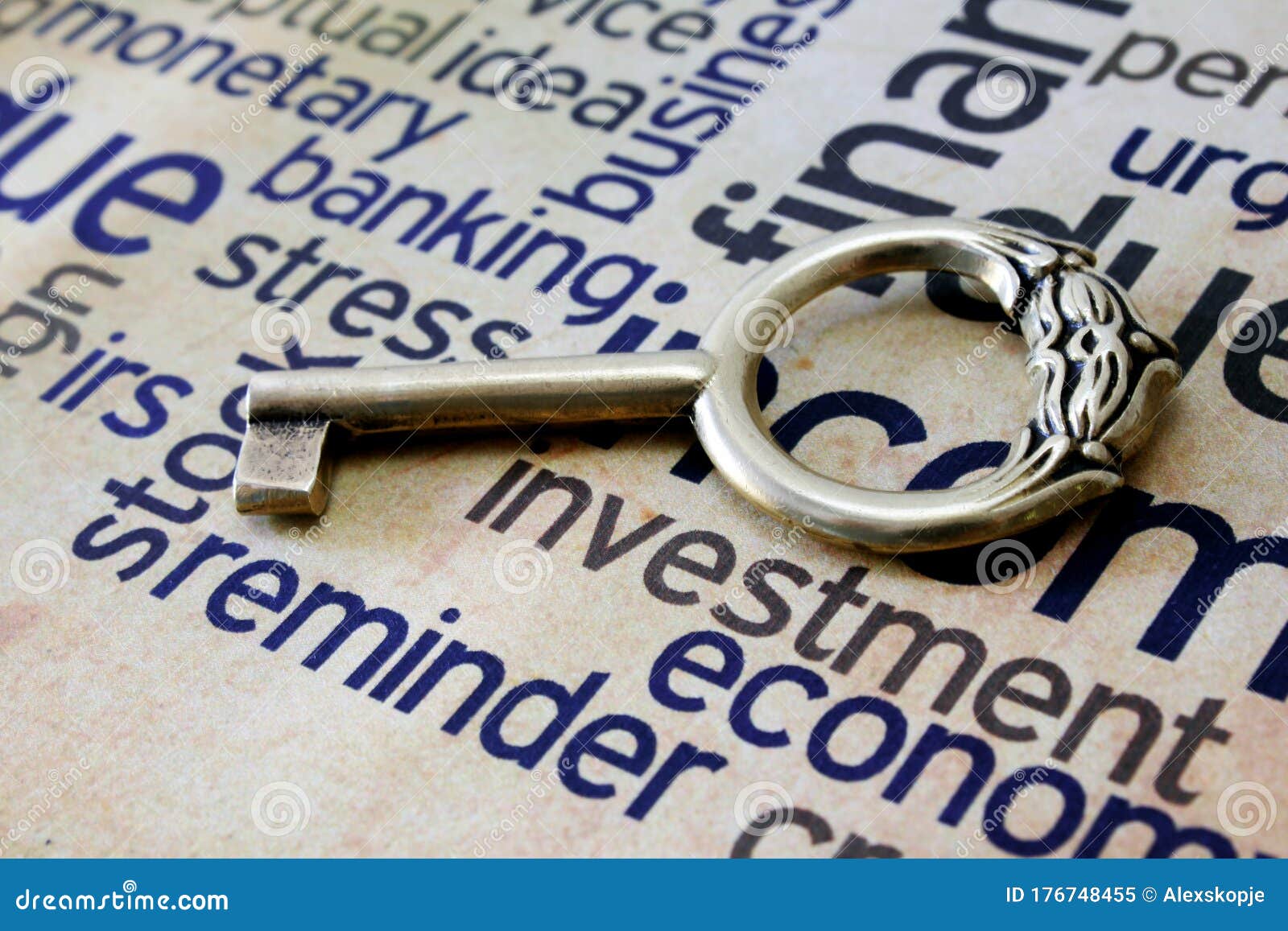 Golden Key and Investment Concept Stock Image - Image of financial ...