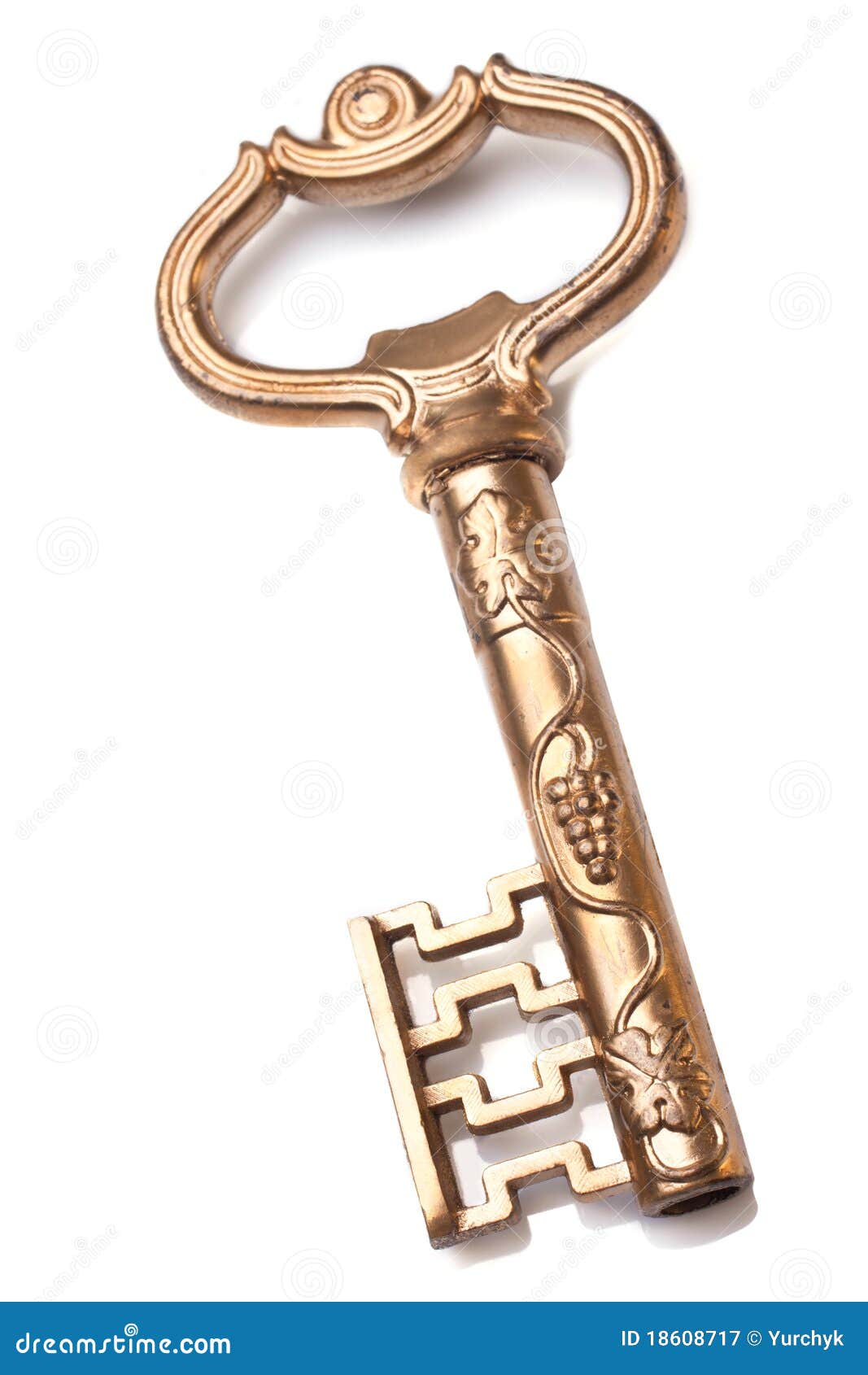 Golden Key Isolated on White Stock Image - Image of concept, solution ...