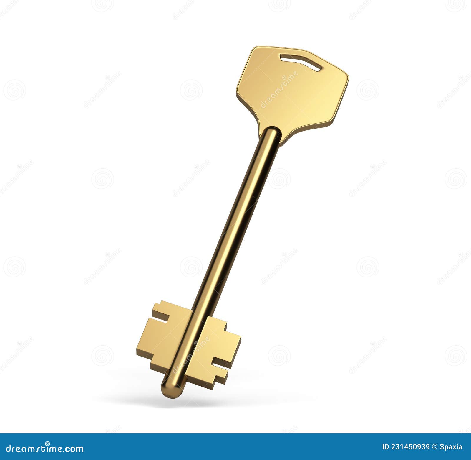 Golden Key Isolated on White Background Stock Illustration ...