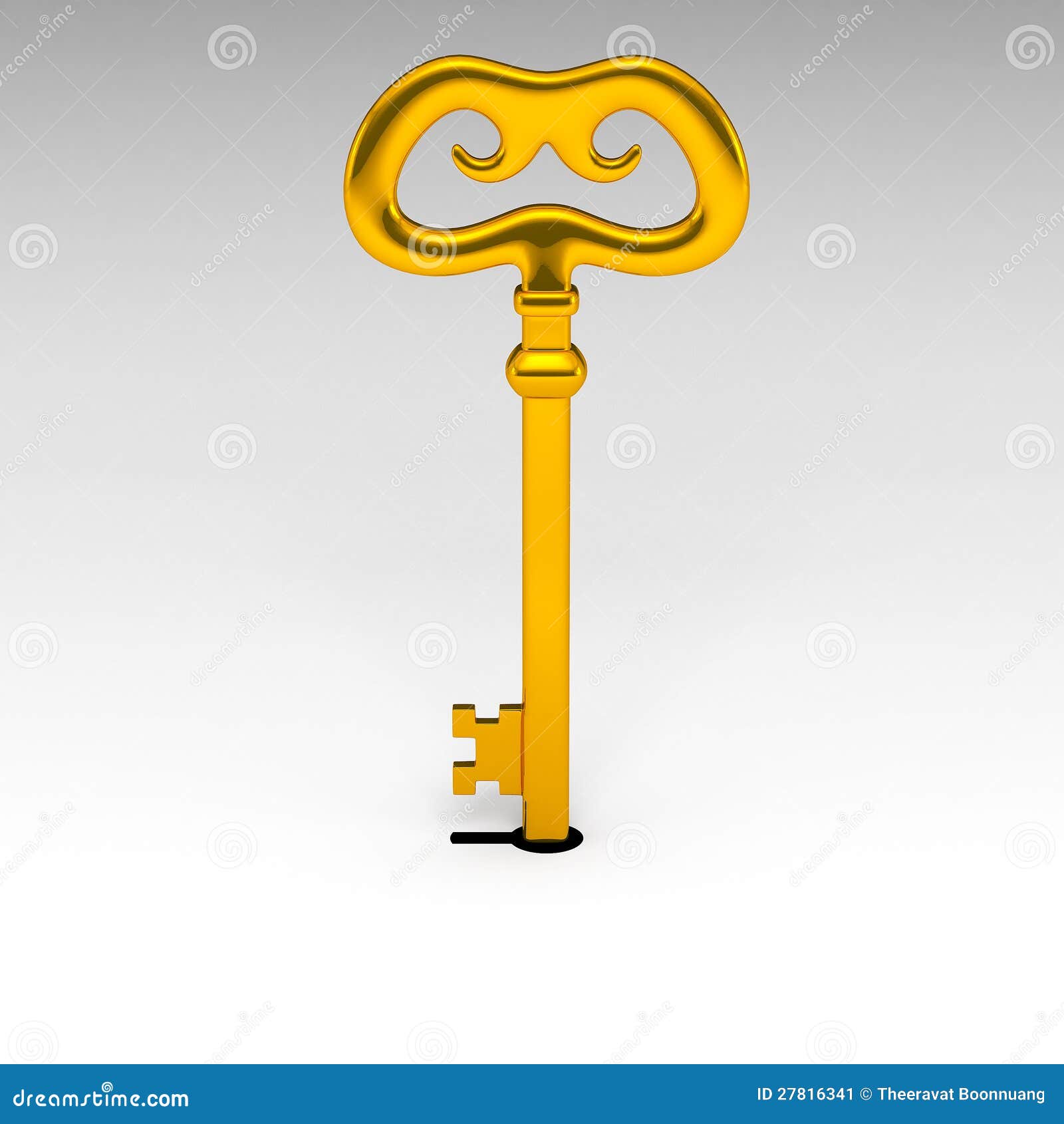 Golden key and keyhole stock illustration. Illustration of entrance ...