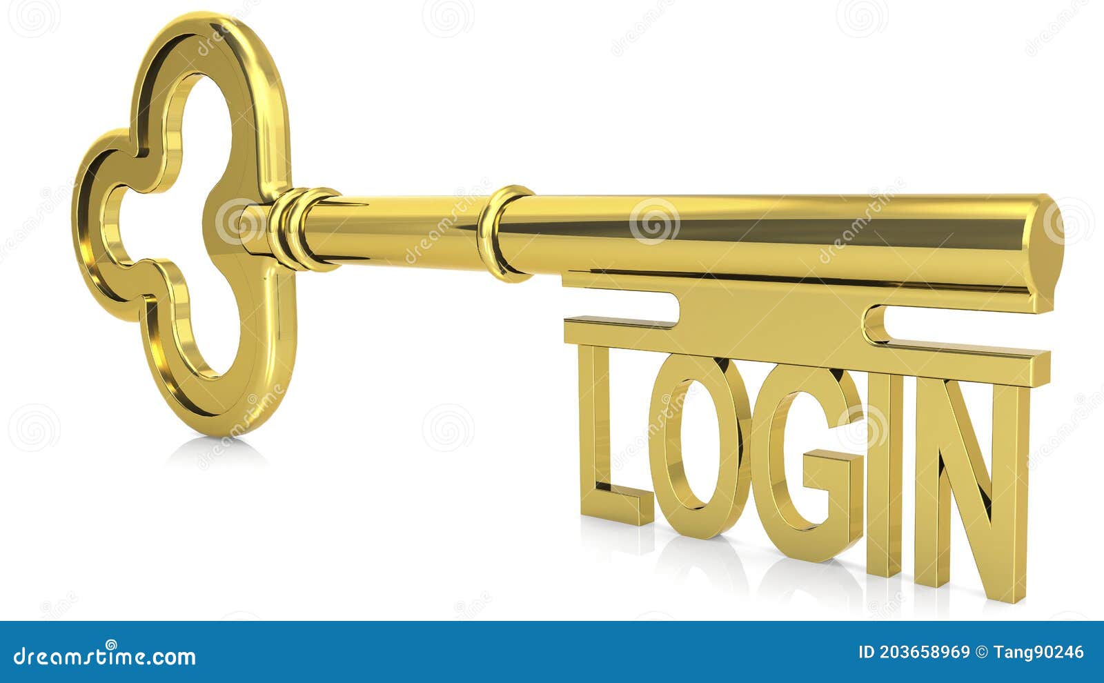 Golden key with login word stock illustration. Illustration of online ...