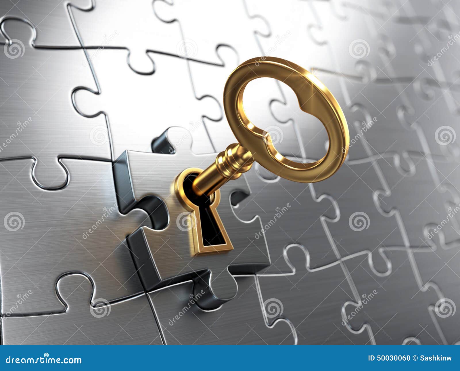 Golden key and puzzle stock illustration. Illustration of insert - 50030060