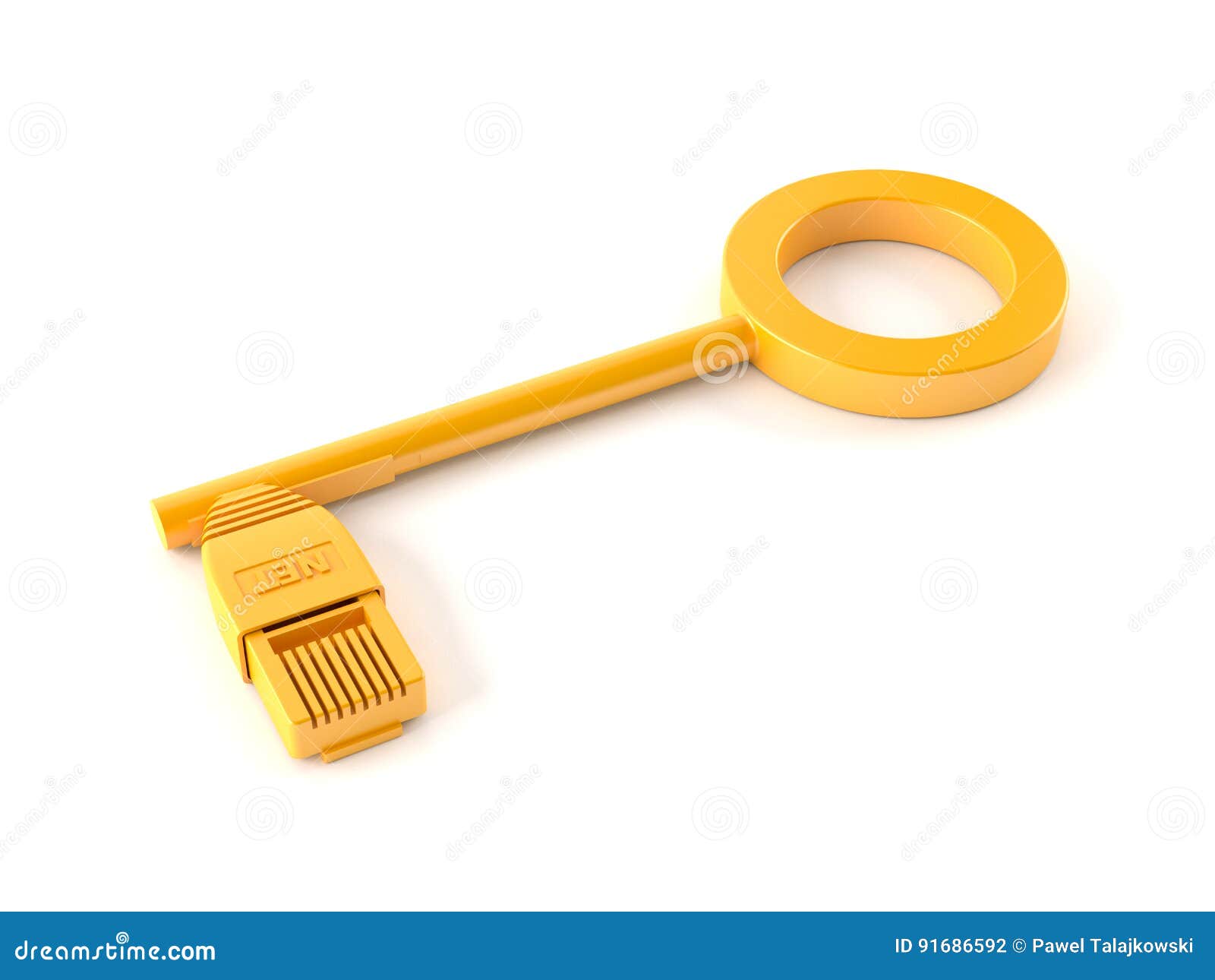 Rj45 Plug Connected To Blue Globe With World Map. 3D Illustration ...