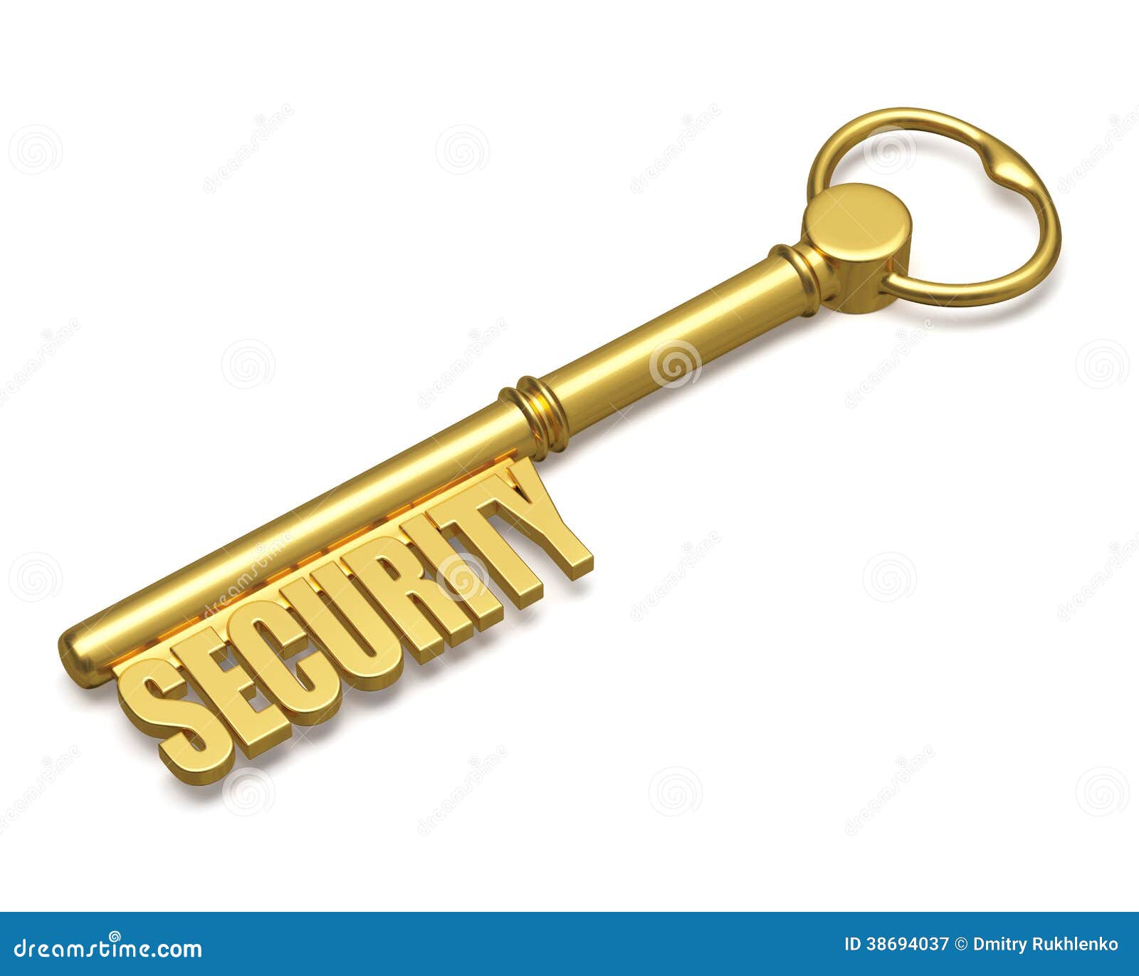 Golden Key with Security Text Made of Gold Stock Illustration ...
