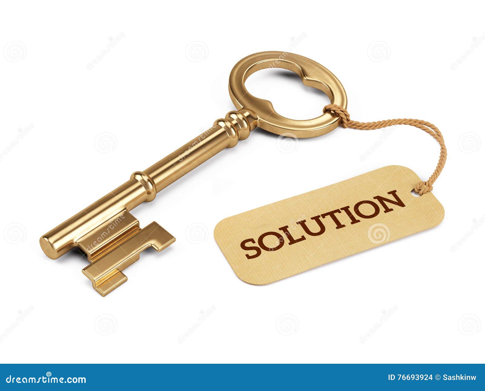 Golden Key and Solution Tag Stock Illustration - Illustration of golden ...