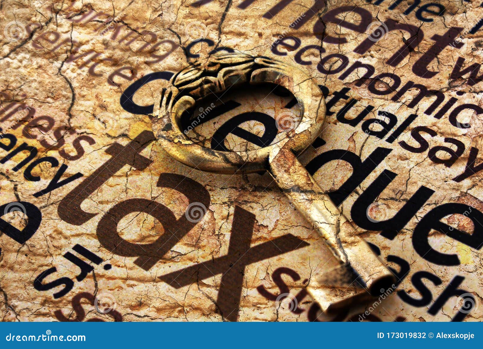 Golden key on tax stock photo. Image of golden, control - 173019832