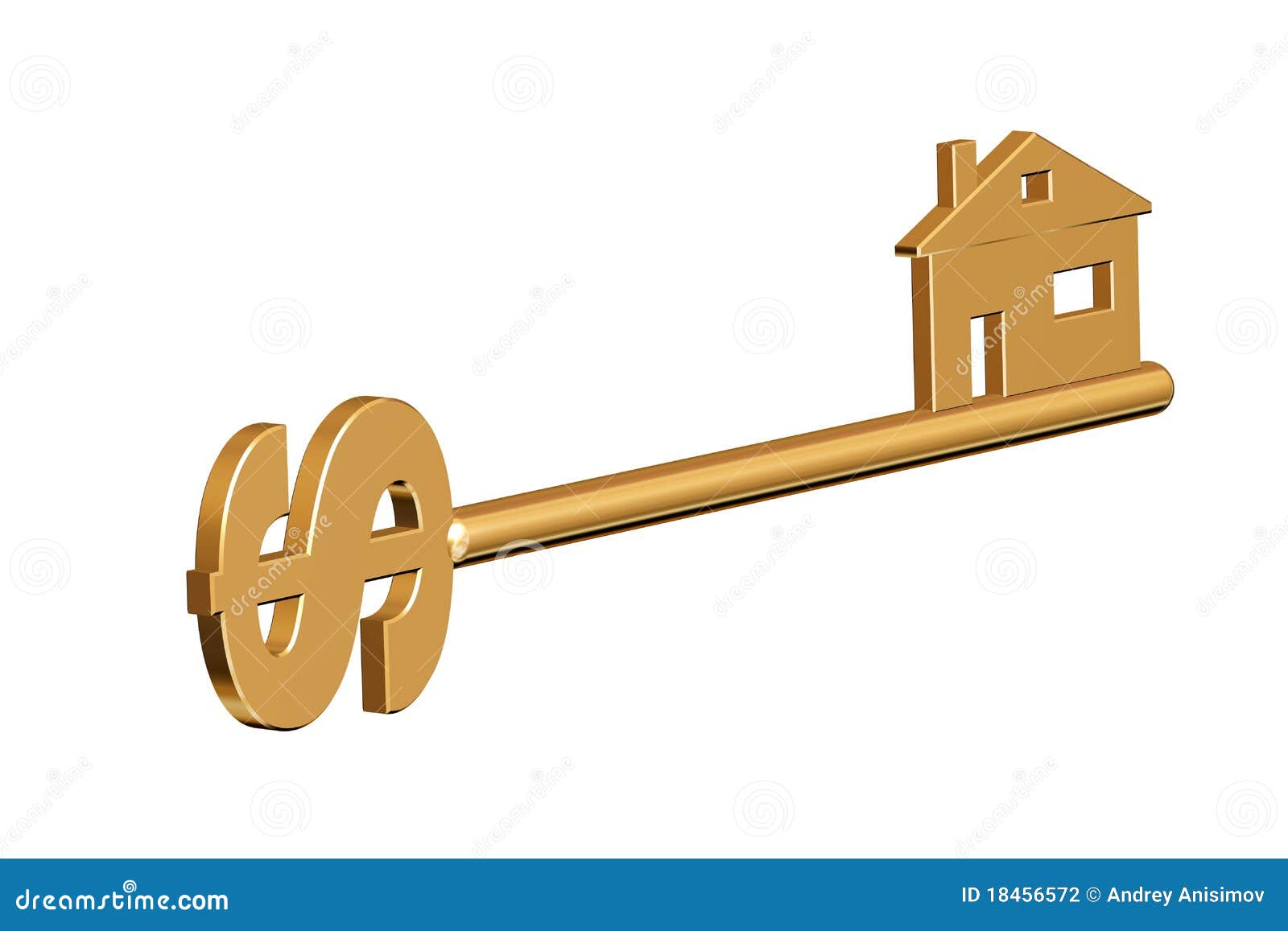 Golden key to home stock illustration. Illustration of credit - 18456572