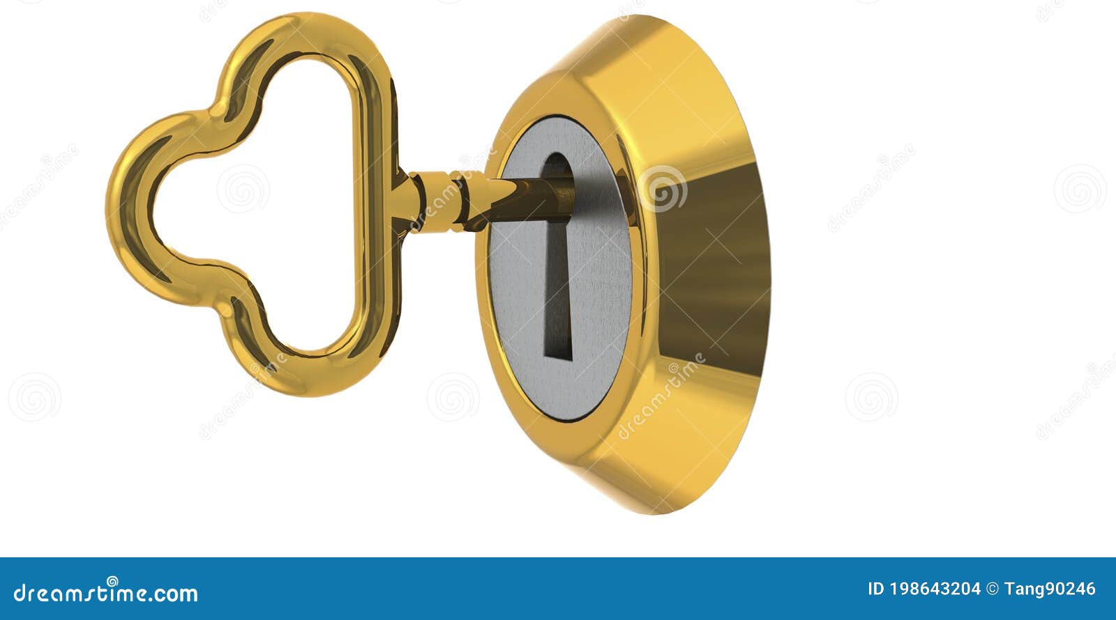 Golden Key To Unlock Isolated Stock Illustration - Illustration of ...