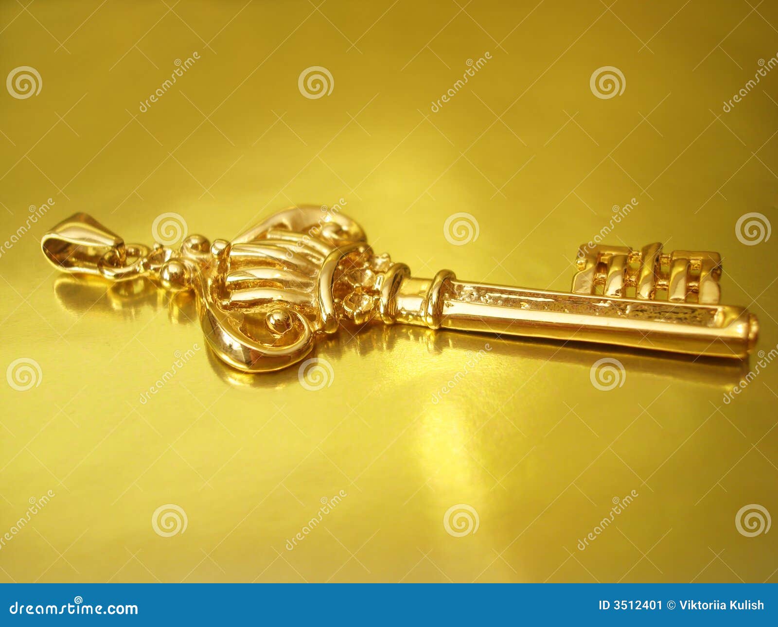 Golden key on yellow stock image. Image of beauty, input - 3512401