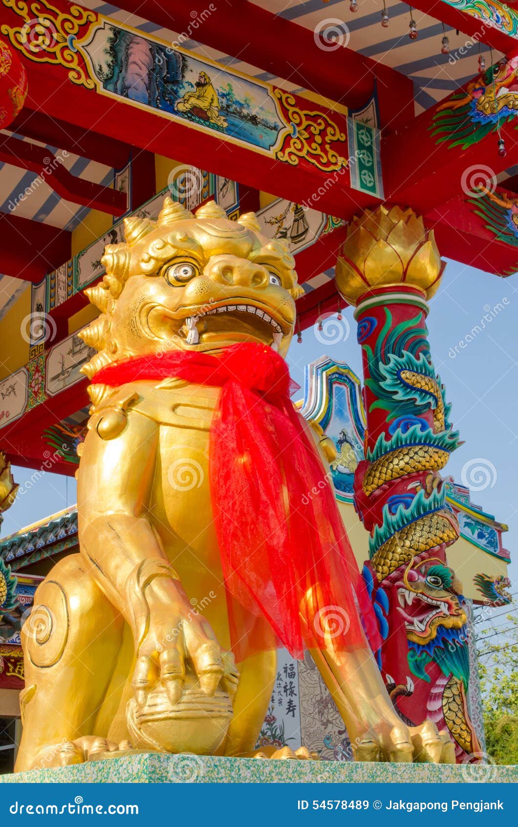 Golden kirin sculpture stock image. Image of east, kirin - 54578489