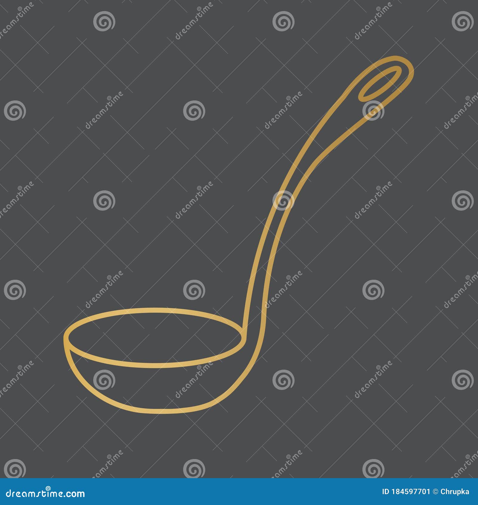 Golden Kitchen Soup Ladle Icon Stock Vector - Illustration of golden ...