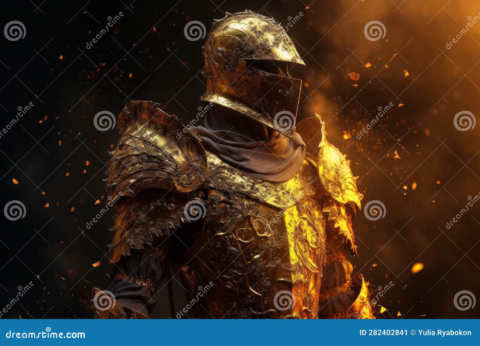 Golden Knight Light. Generate Ai Stock Illustration - Illustration of ...