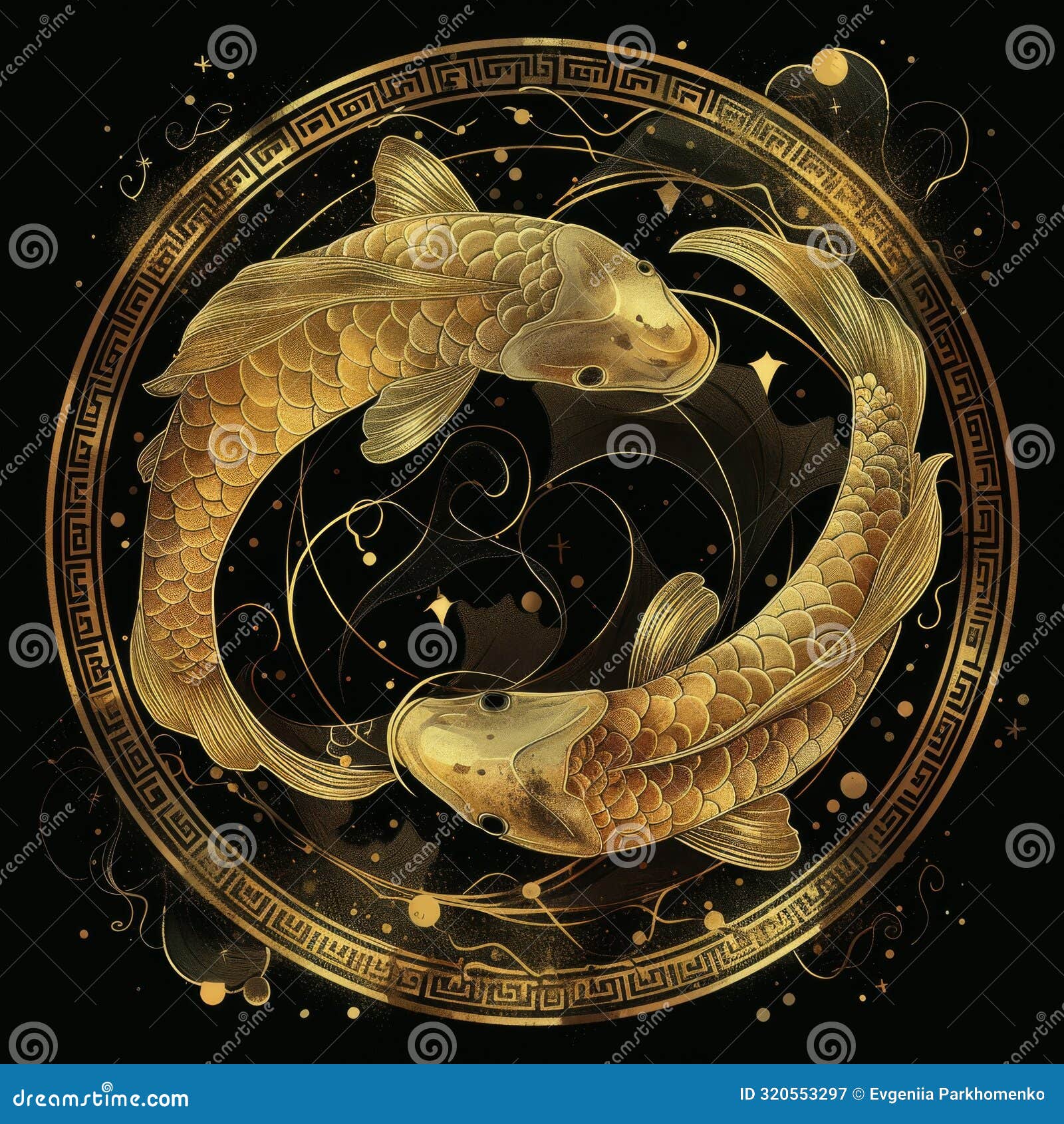 Fish Zodiac Sign On Space Background. Royalty-Free Stock Image ...