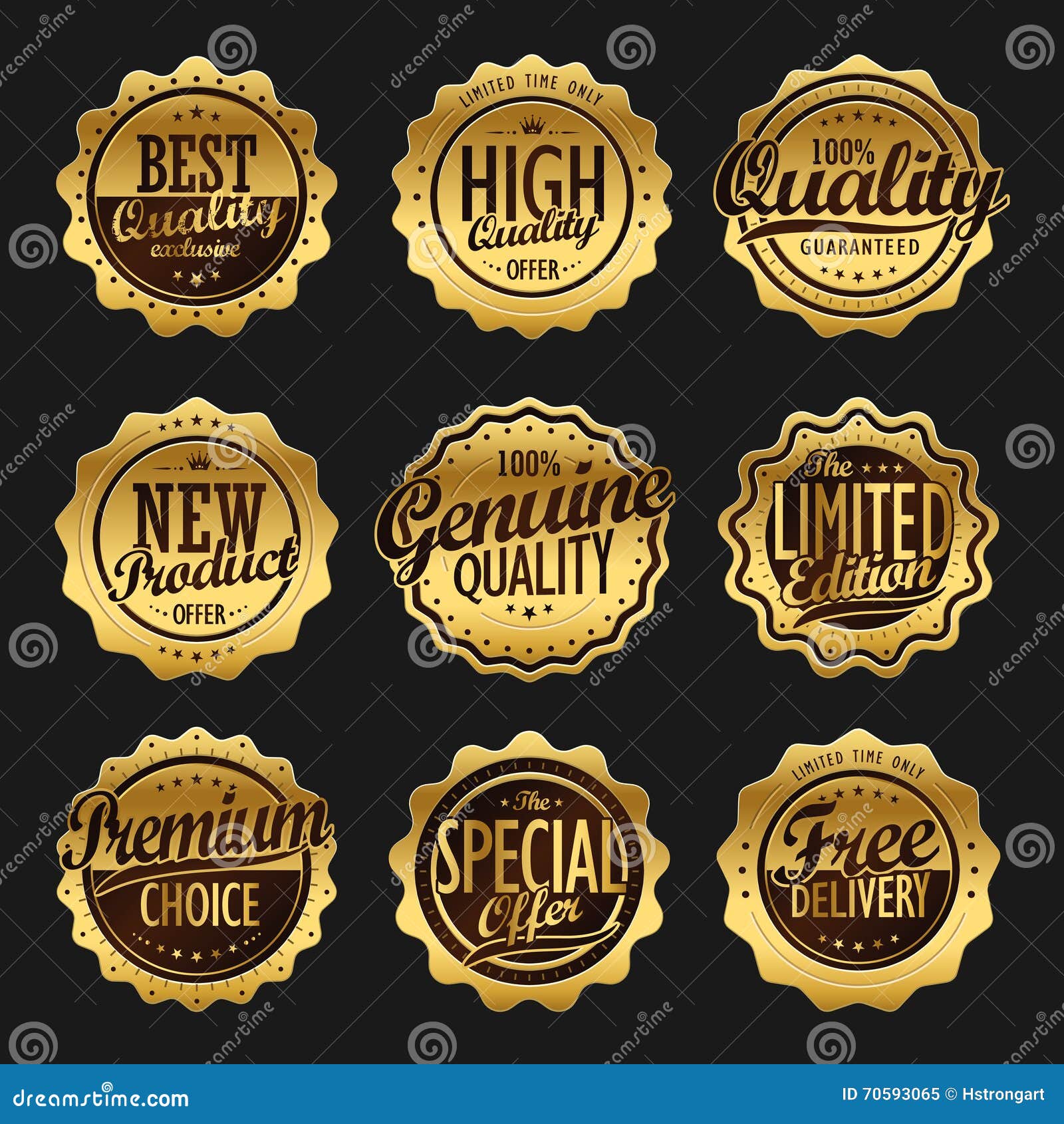 Golden Label Collection Set Stock Illustration - Illustration of ...