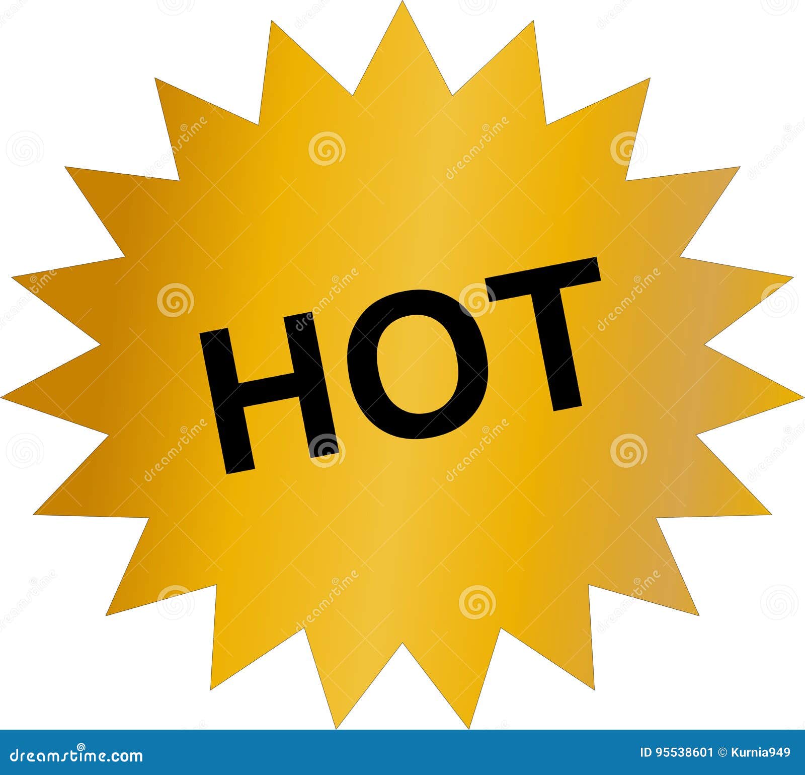 Golden label with Hot text stock illustration. Illustration of banner ...