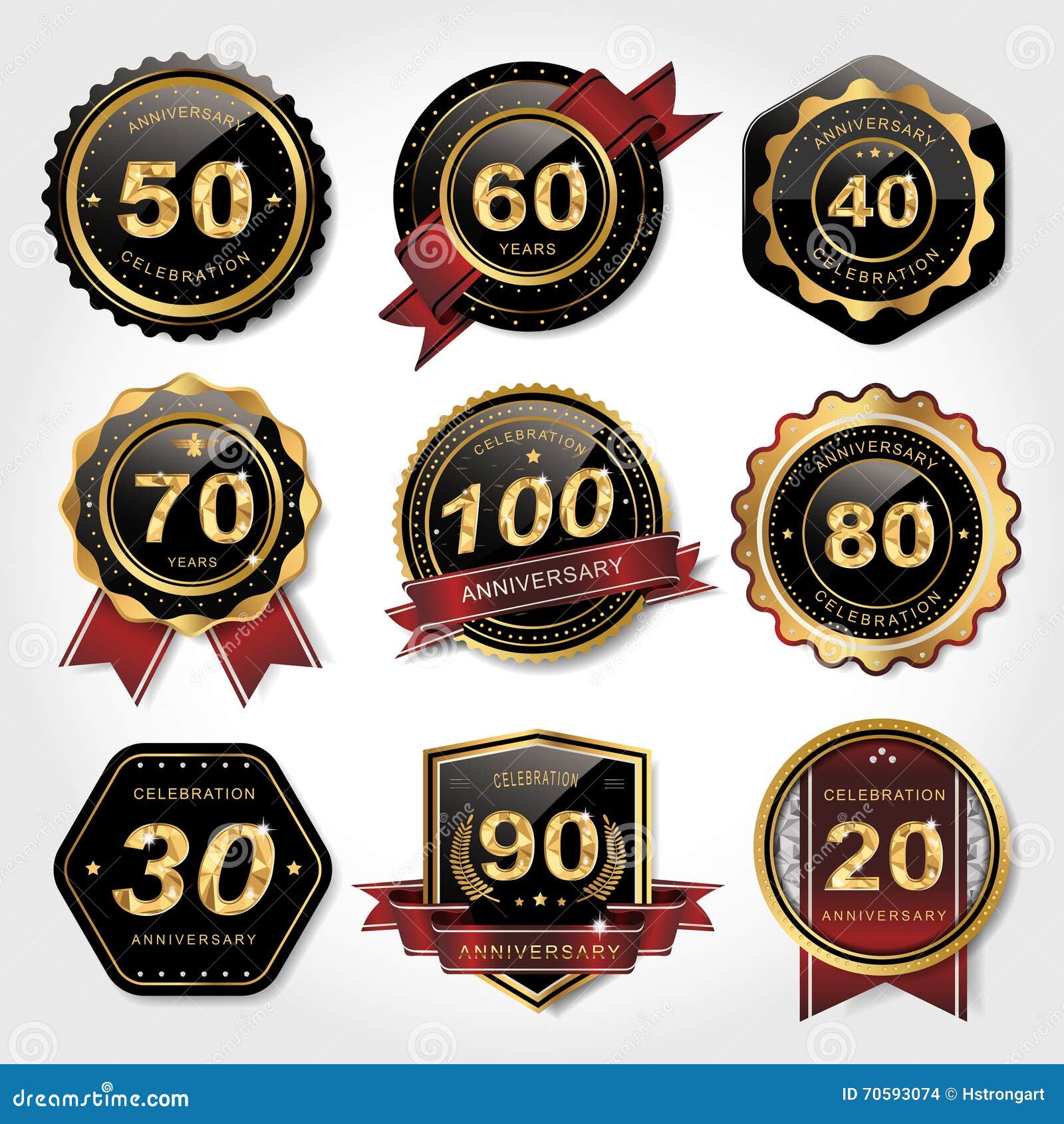 Golden Labels Collection Set Stock Illustration - Illustration of high ...