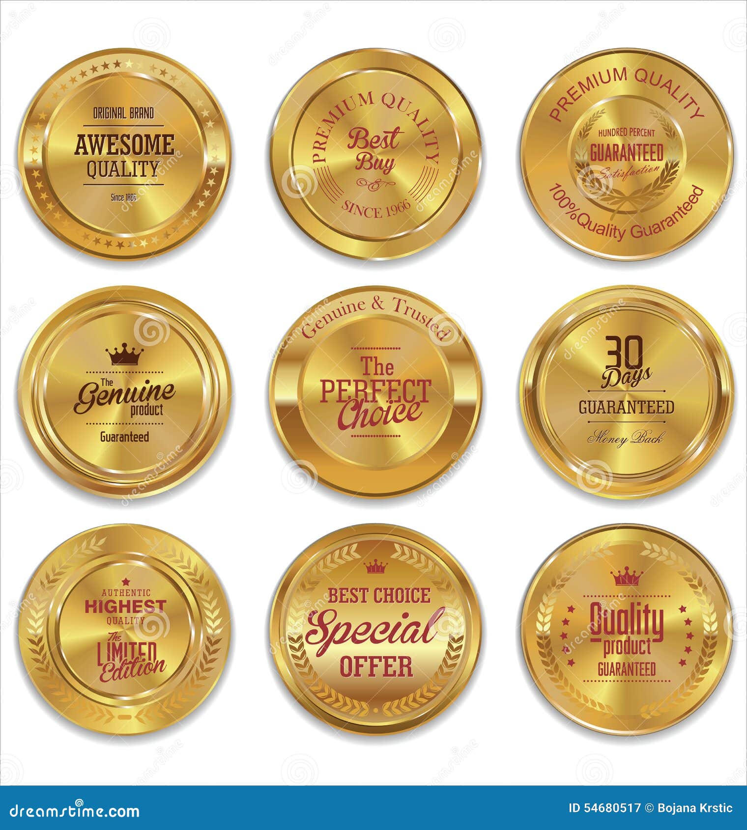 Golden Labels Premium Quality Collection Stock Illustration ...