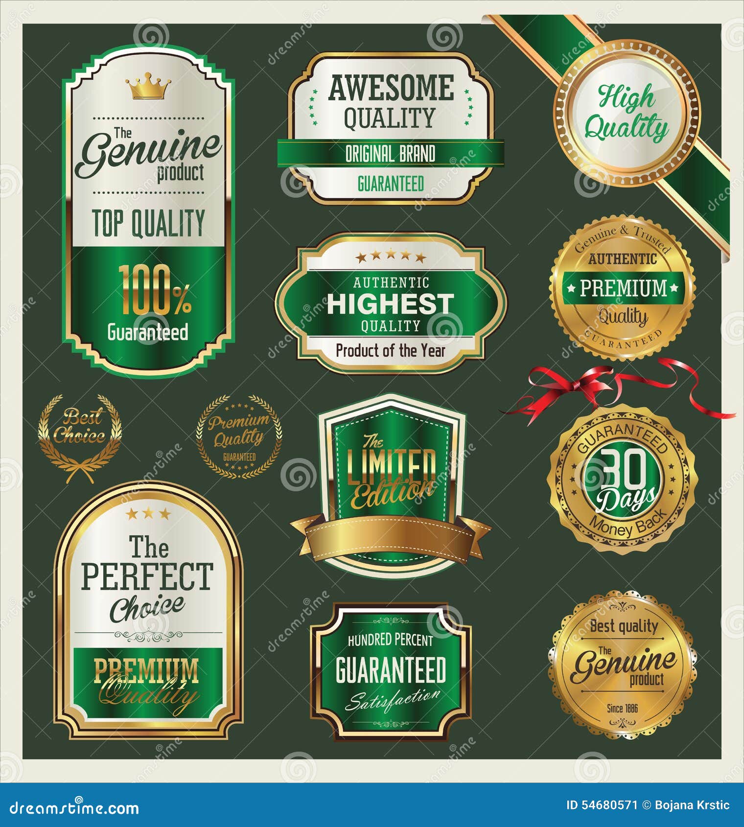 Golden Labels Premium Quality Collection Stock Illustration ...