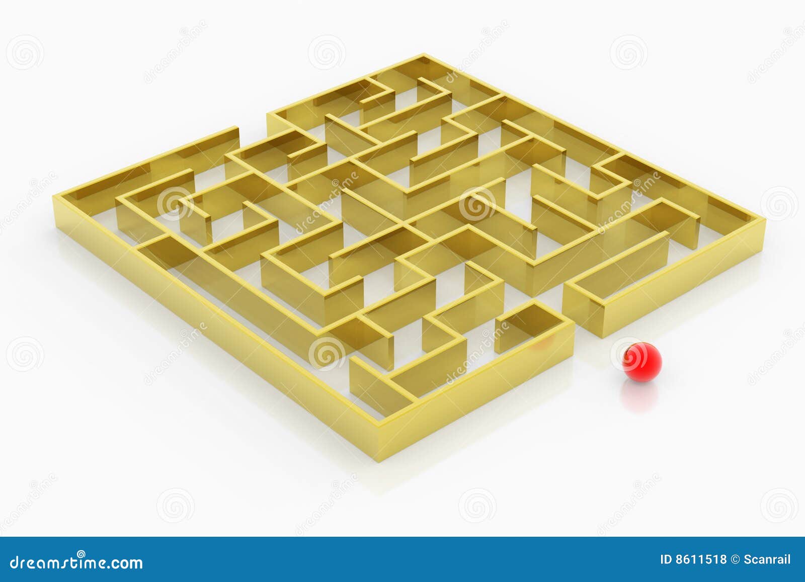 Golden labyrinth stock illustration. Illustration of idea - 8611518