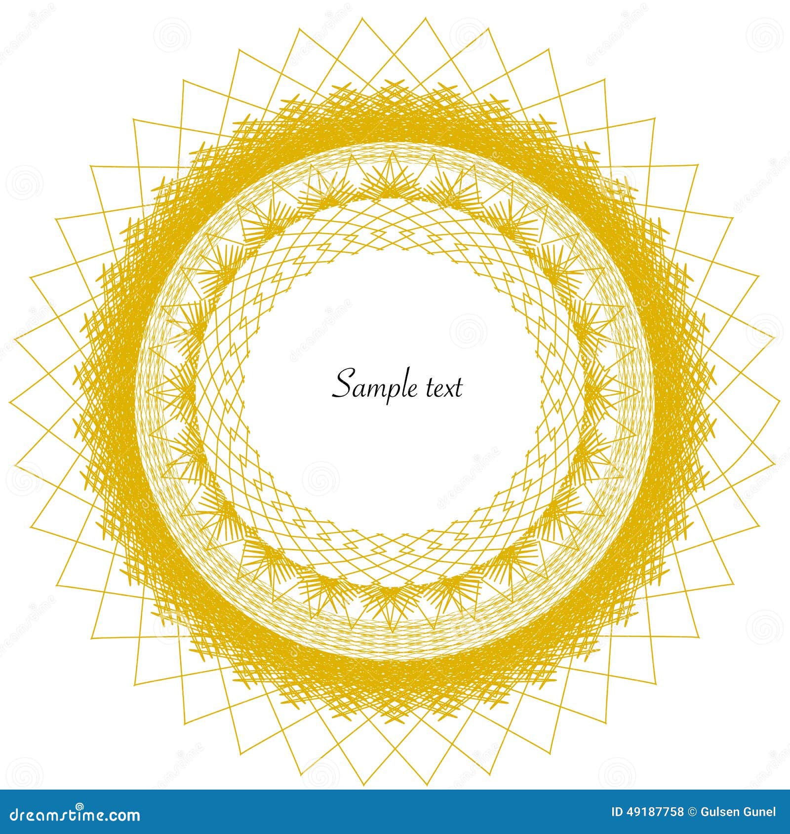Golden Lace Circle Frame Vector Stock Vector - Illustration of ...