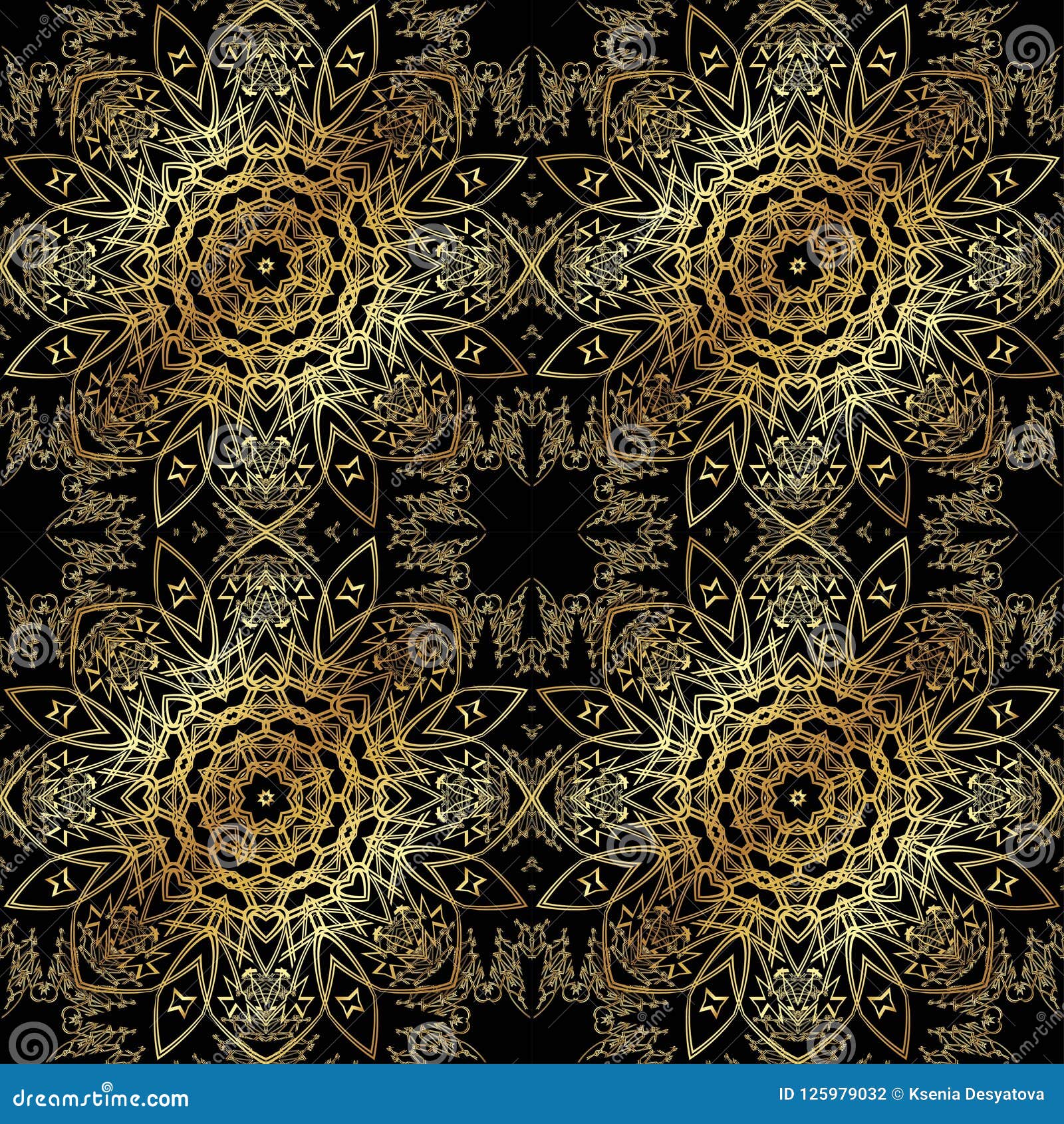 Golden lace pattern stock illustration. Illustration of graphic - 125979032