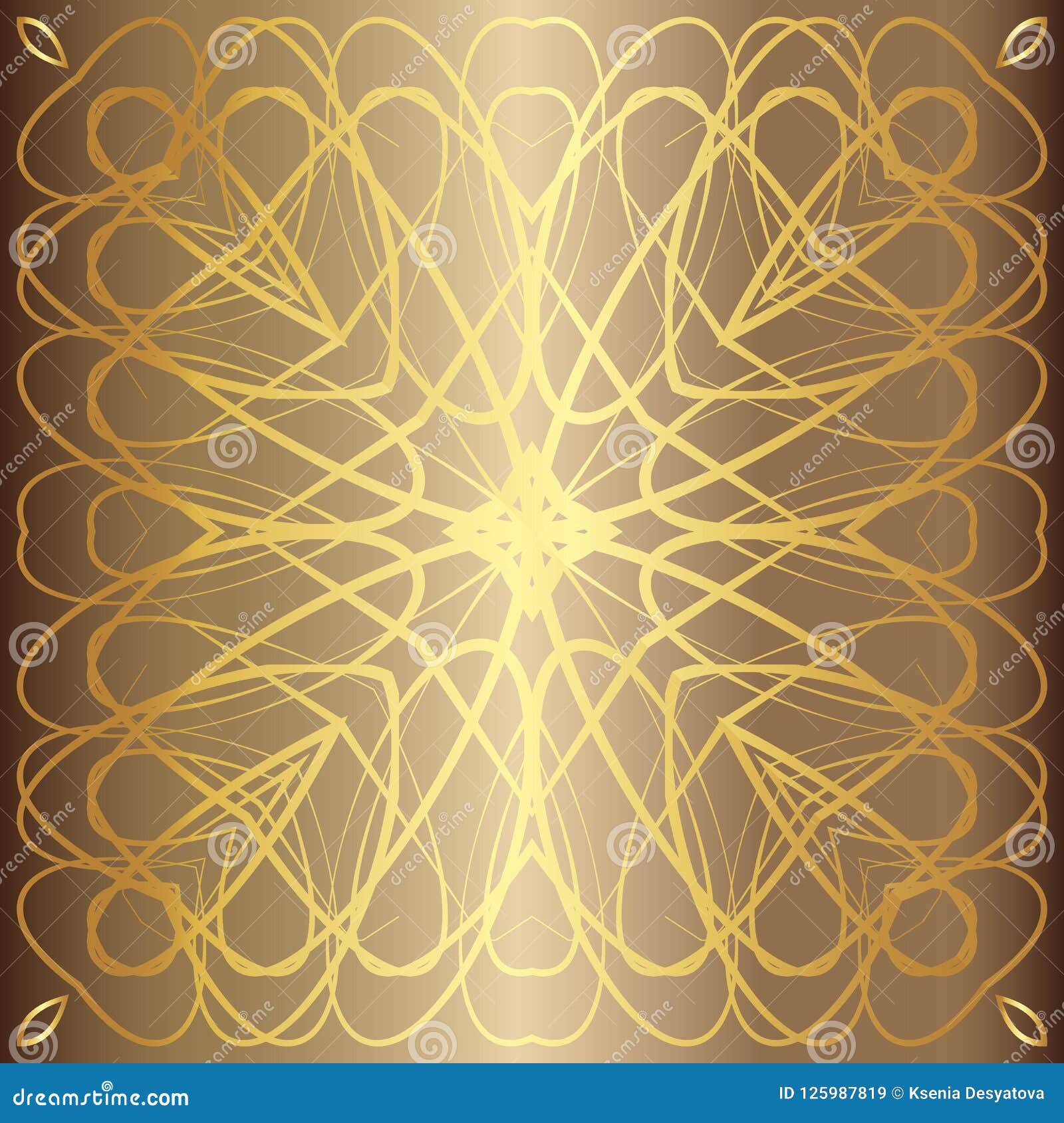 Golden lace pattern stock illustration. Illustration of gold - 125987819
