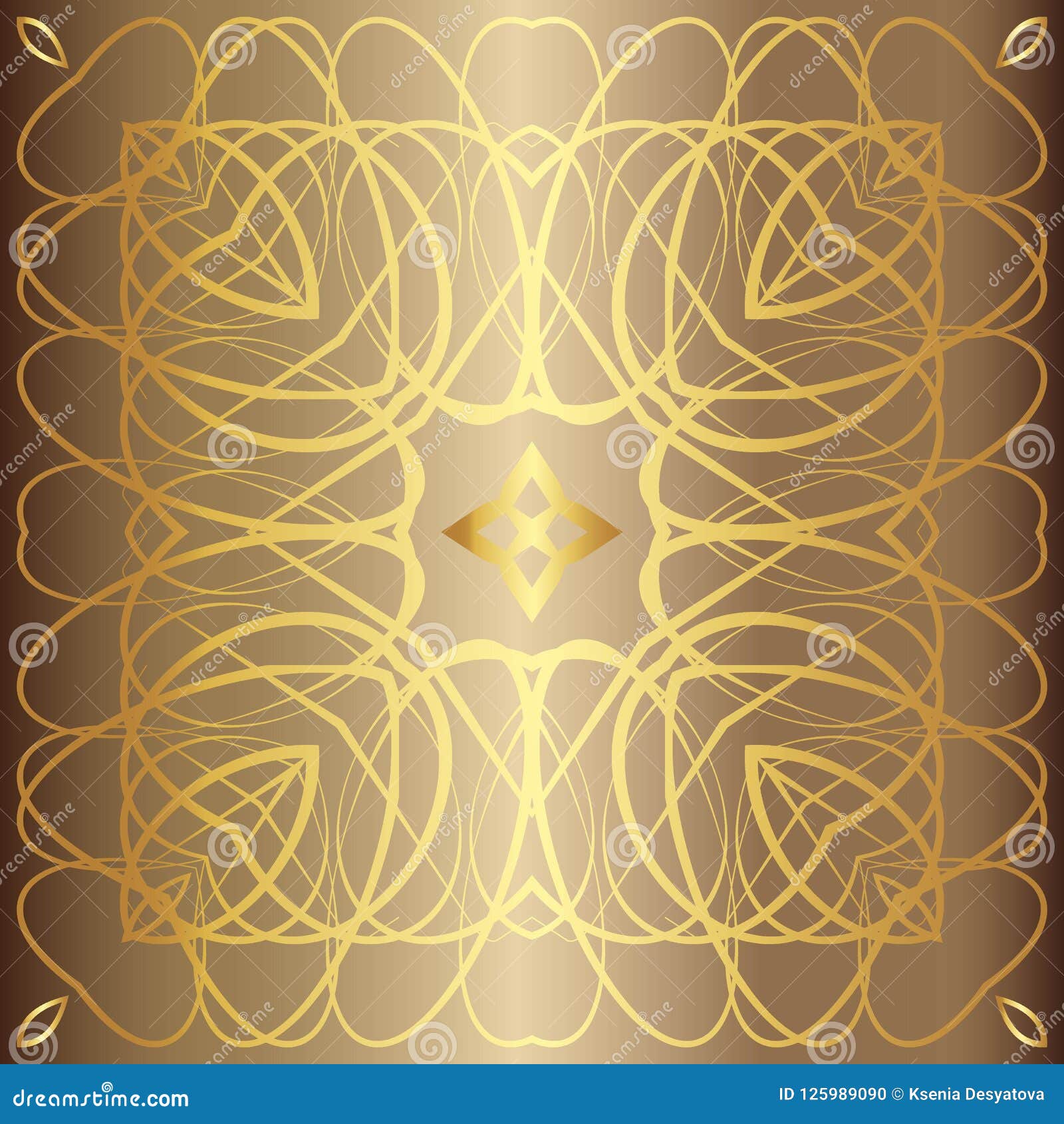 Golden lace pattern stock illustration. Illustration of element - 125989090