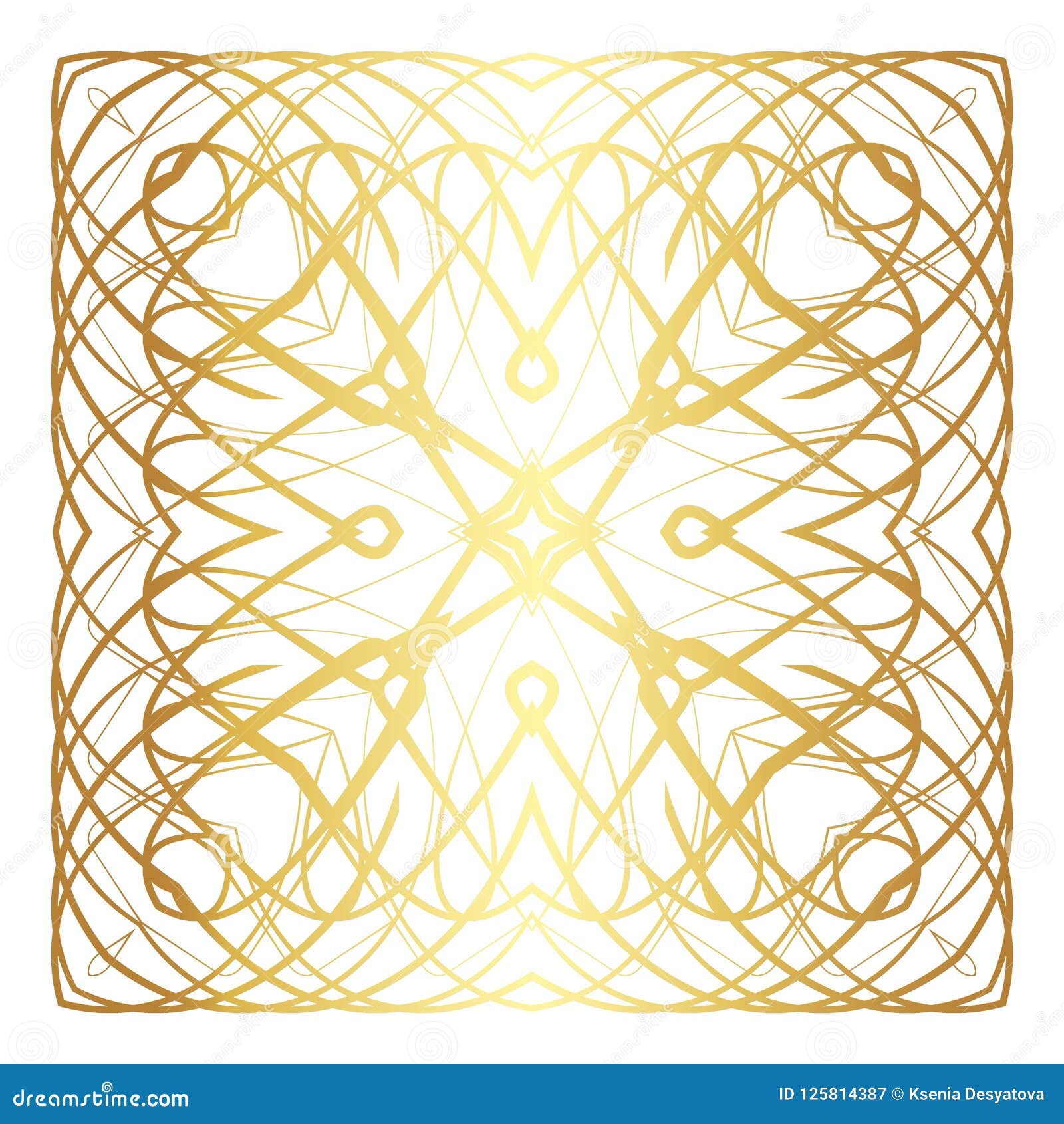Golden lace pattern stock illustration. Illustration of elegant - 125814387