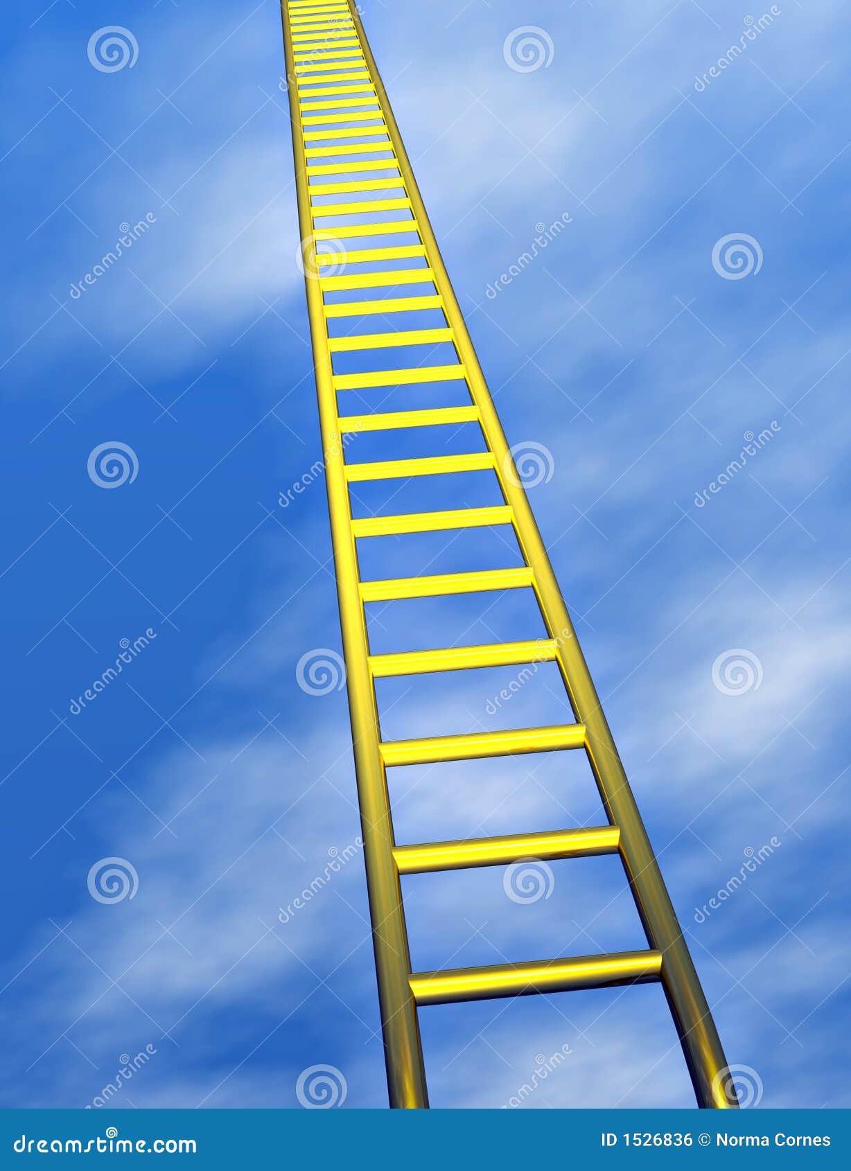 Golden ladder in the sky stock illustration. Illustration of business ...