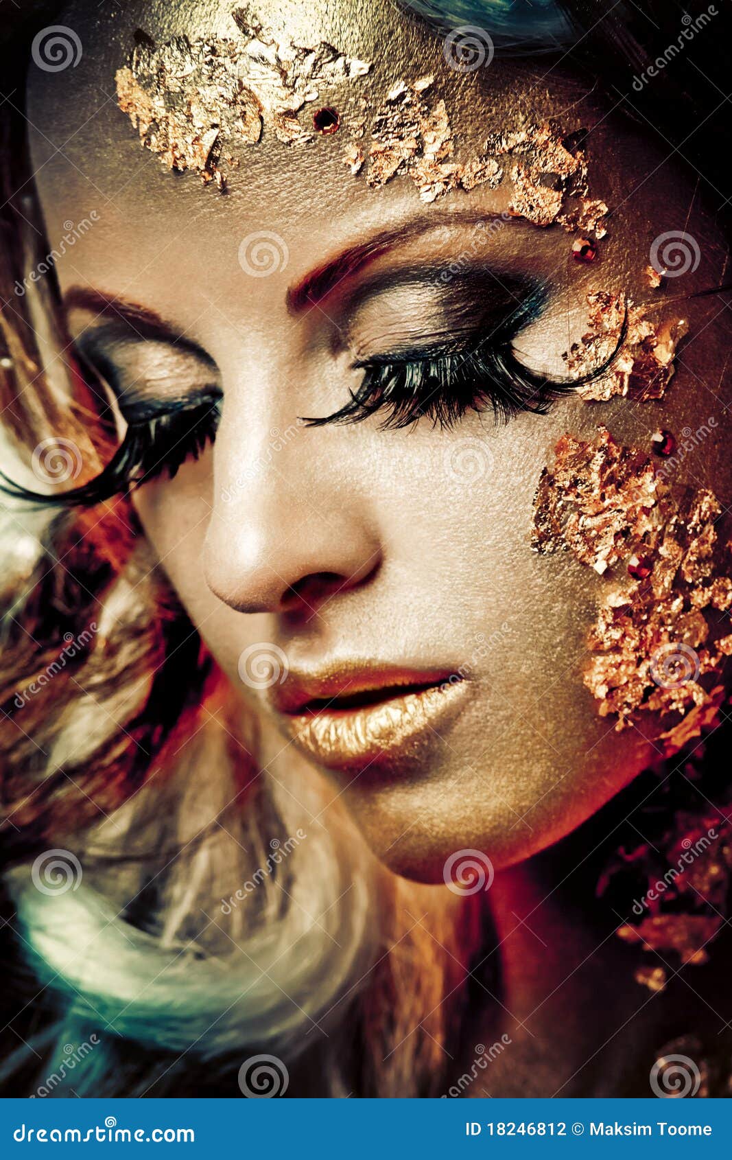 Golden lady stock photo. Image of caucasian, black, hairstyle - 18246812