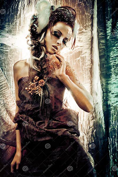 Golden lady stock photo. Image of black, beauty, girl - 18982312