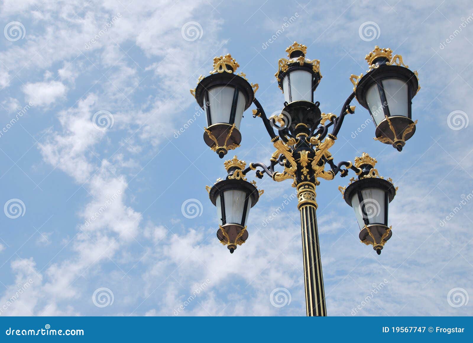 Golden lamppost stock image. Image of decor, style, golden - 19567747