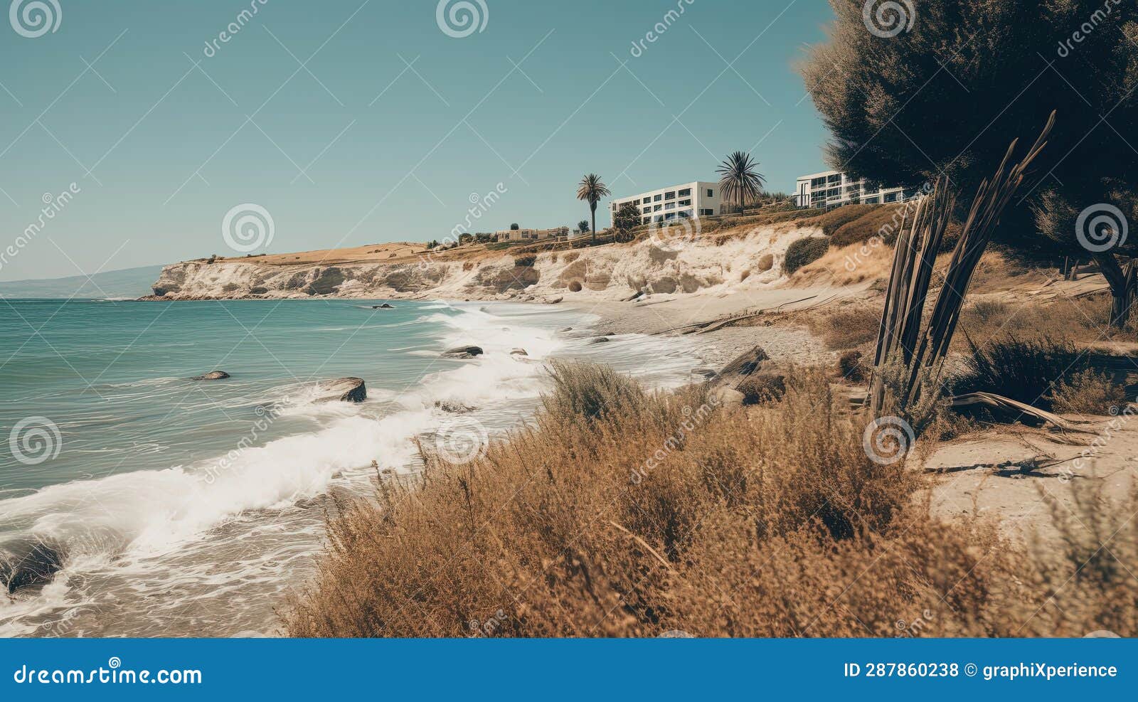 Golden Landscape of Cyprus stock illustration. Illustration of clear ...