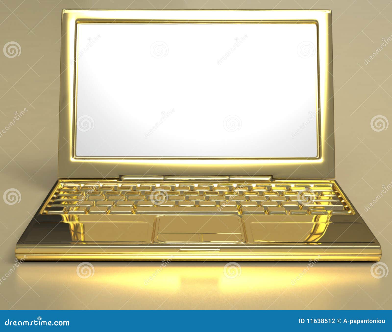 Golden Laptop stock illustration. Illustration of copy - 11638512