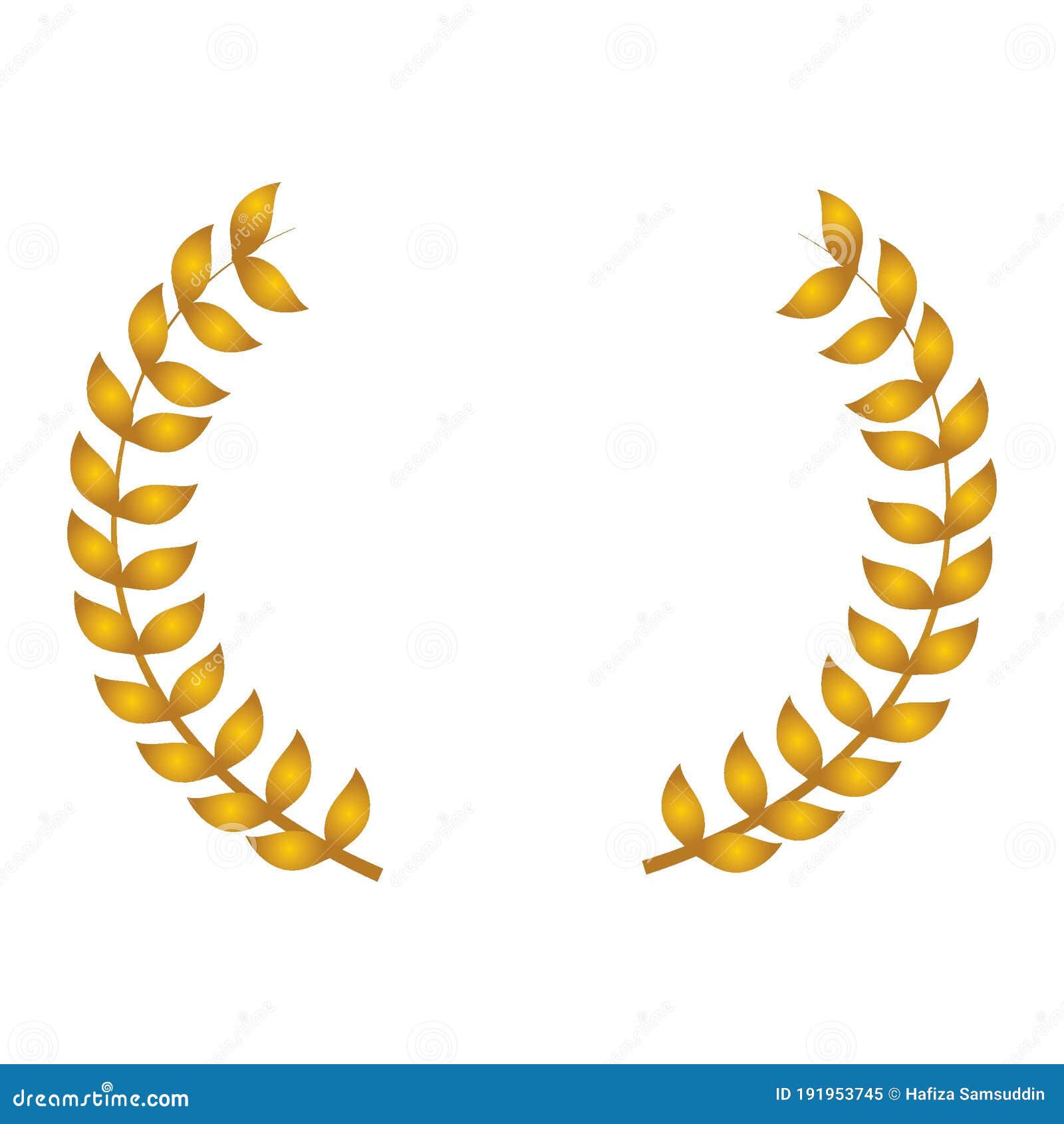 Golden Laurel Leaves. Vector Illustration Decorative Design Stock ...