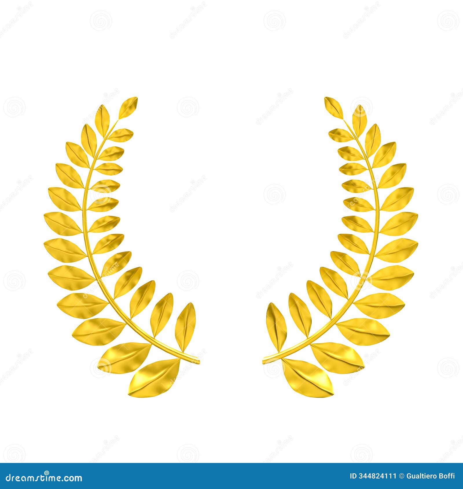 Golden Laurel Wreath Creating Circular Frame Stock Illustration ...