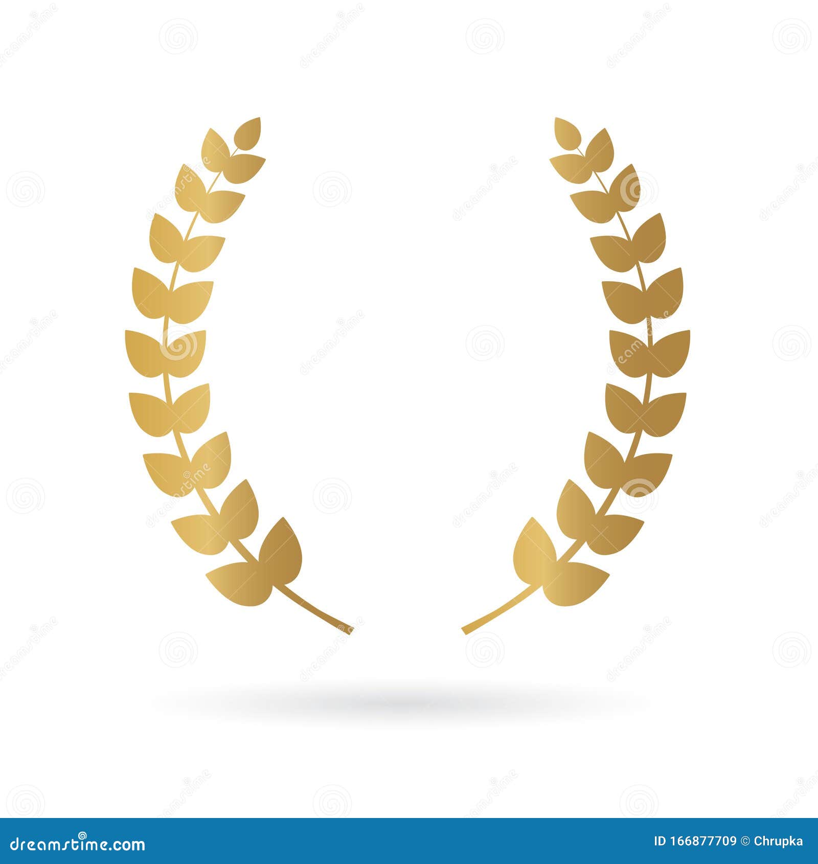 Golden laurel wreath icon stock vector. Illustration of vector - 166877709