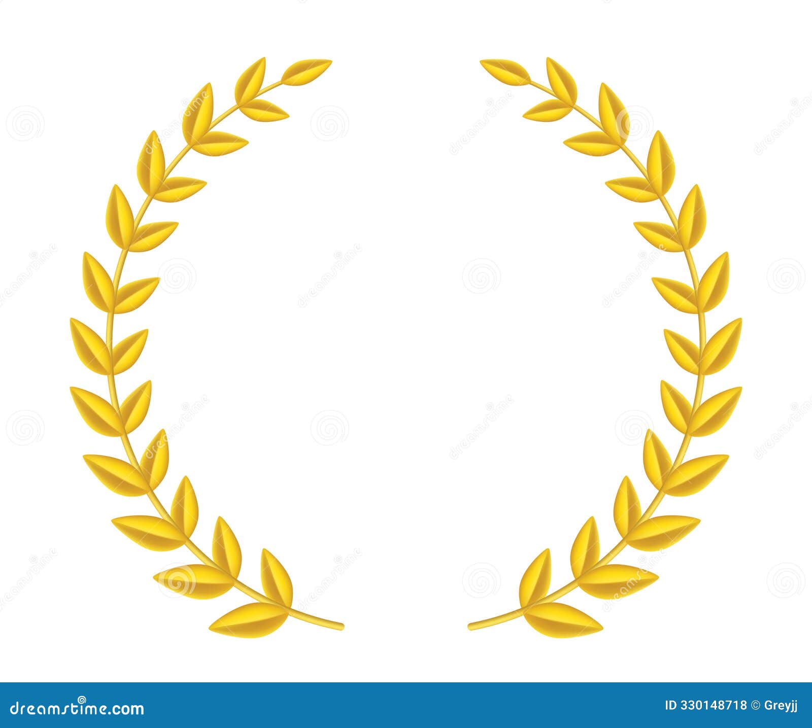 Golden Laurel Wreaths With Ribbons And Tenth Anniversary Year Symbol On ...
