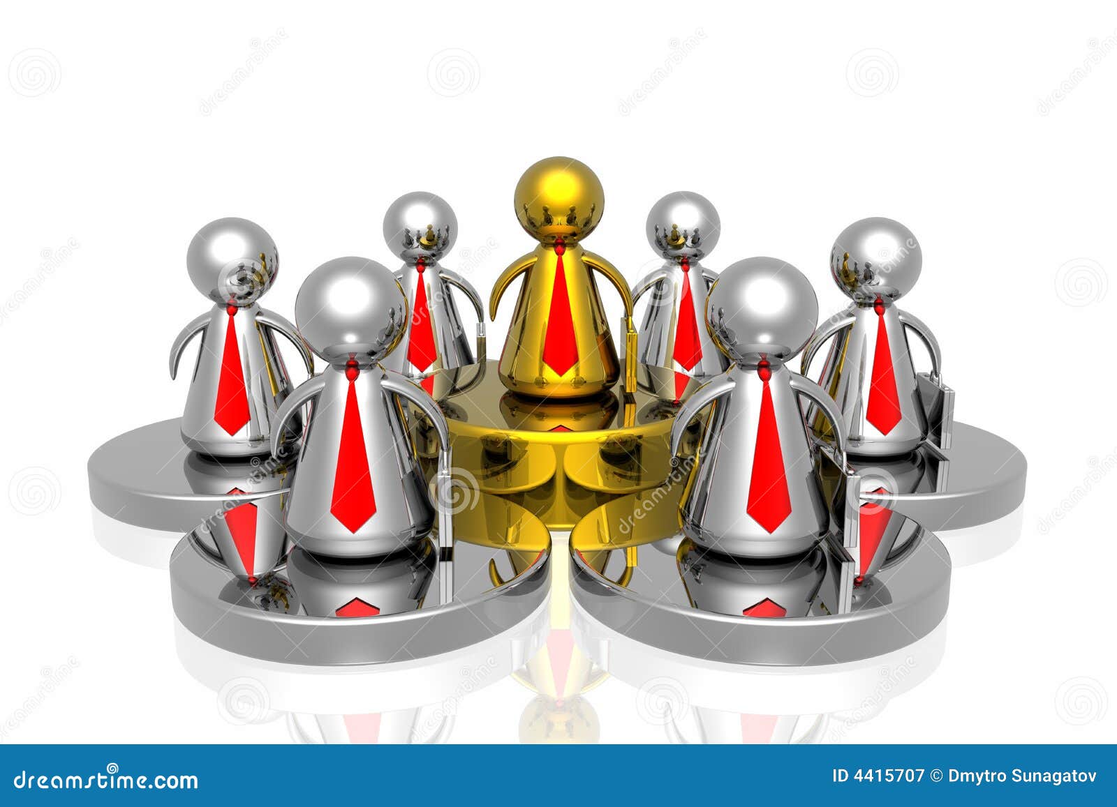 Golden Leader and Business Team Stock Illustration - Illustration of ...