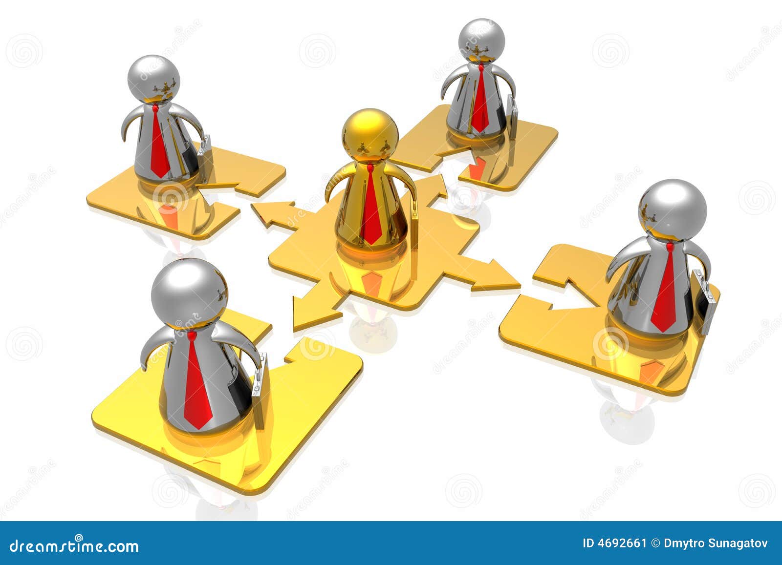 Golden Leader and Business Team Stock Illustration - Illustration of ...