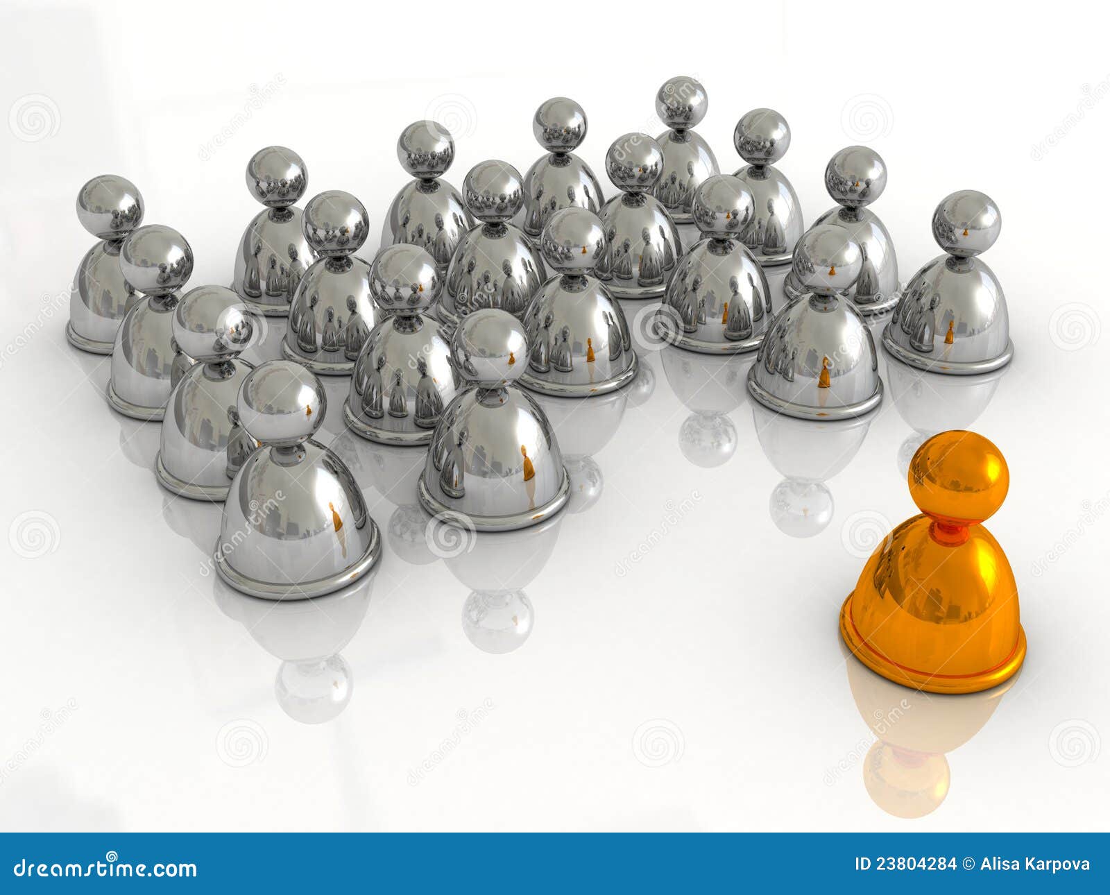 Golden Leader Figure Standing in Front of a Group Stock Illustration ...