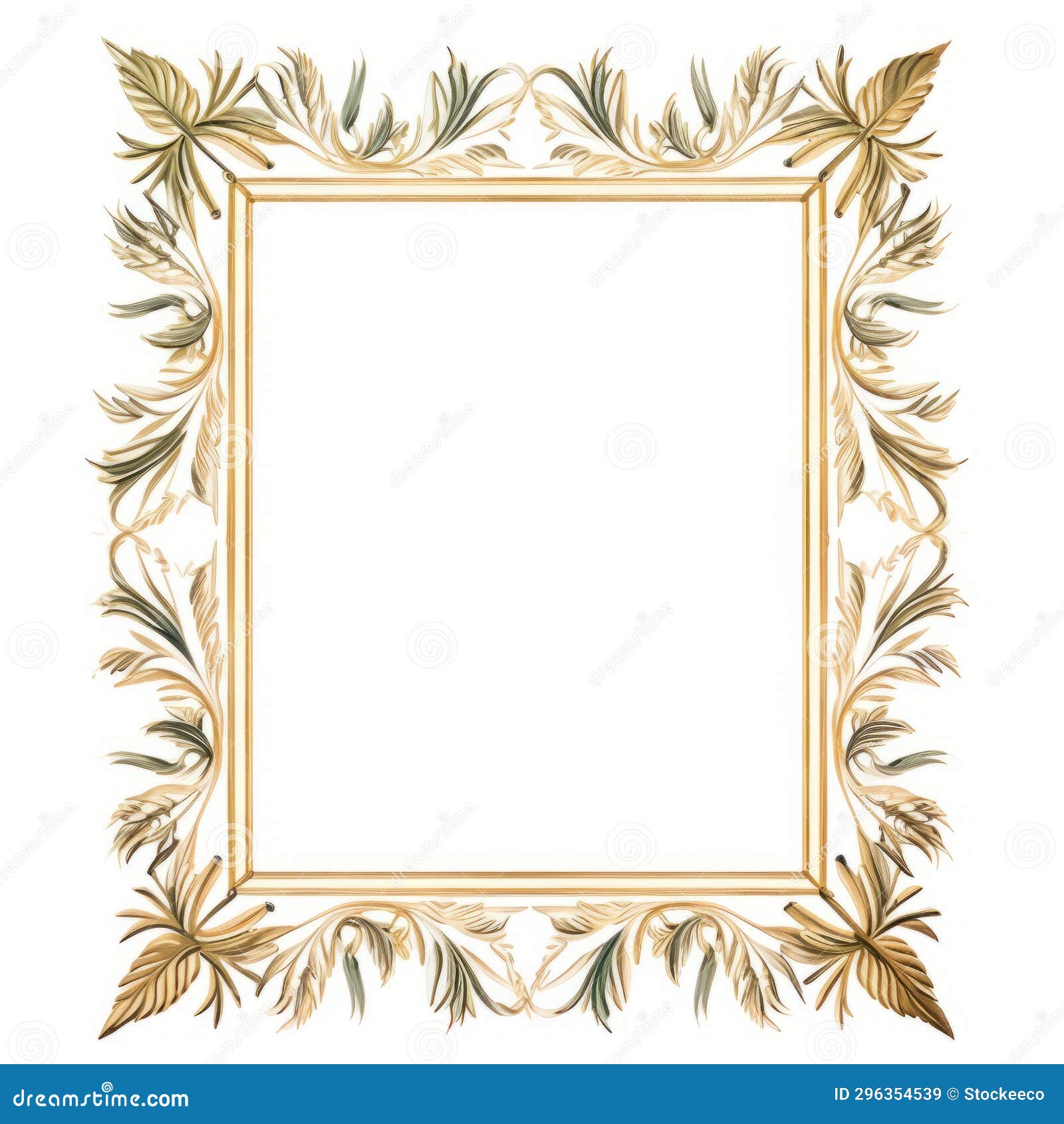 Golden Leaf Frame: Renaissance-inspired Decorative Border and Frame Art ...