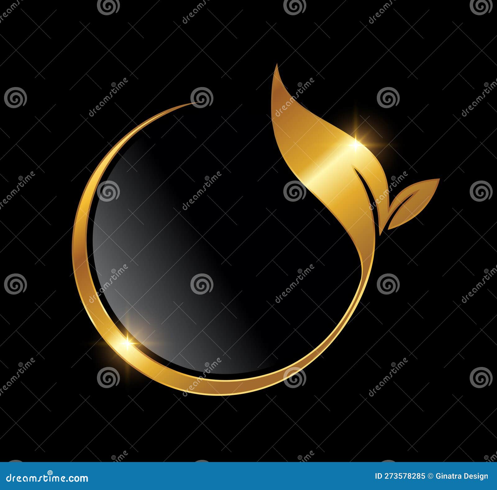 Golden Leaf Logo Vector Icon Stock Vector - Illustration of luxury ...