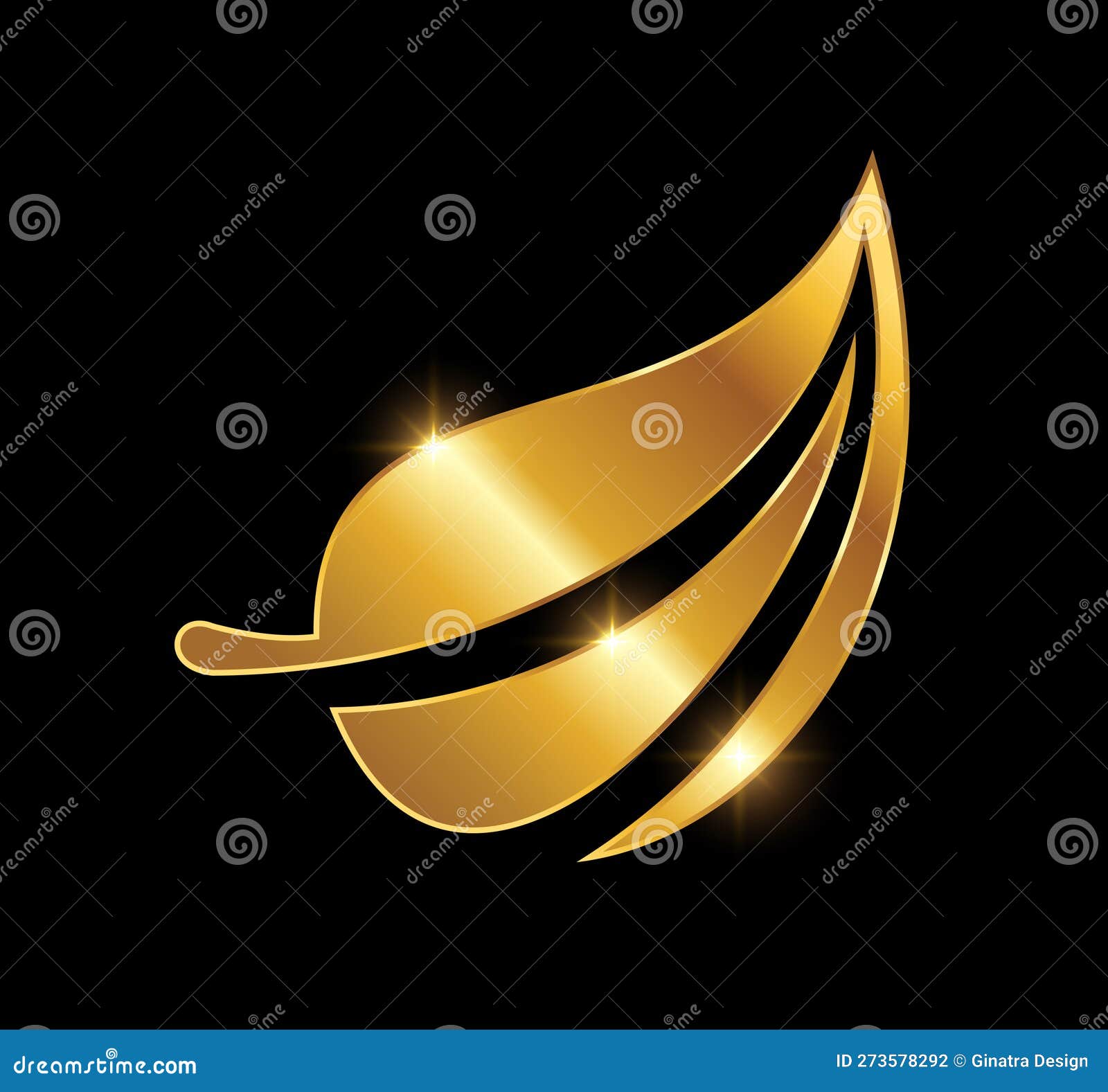 Golden Leaf Logo Vector Icon Stock Vector - Illustration of element ...