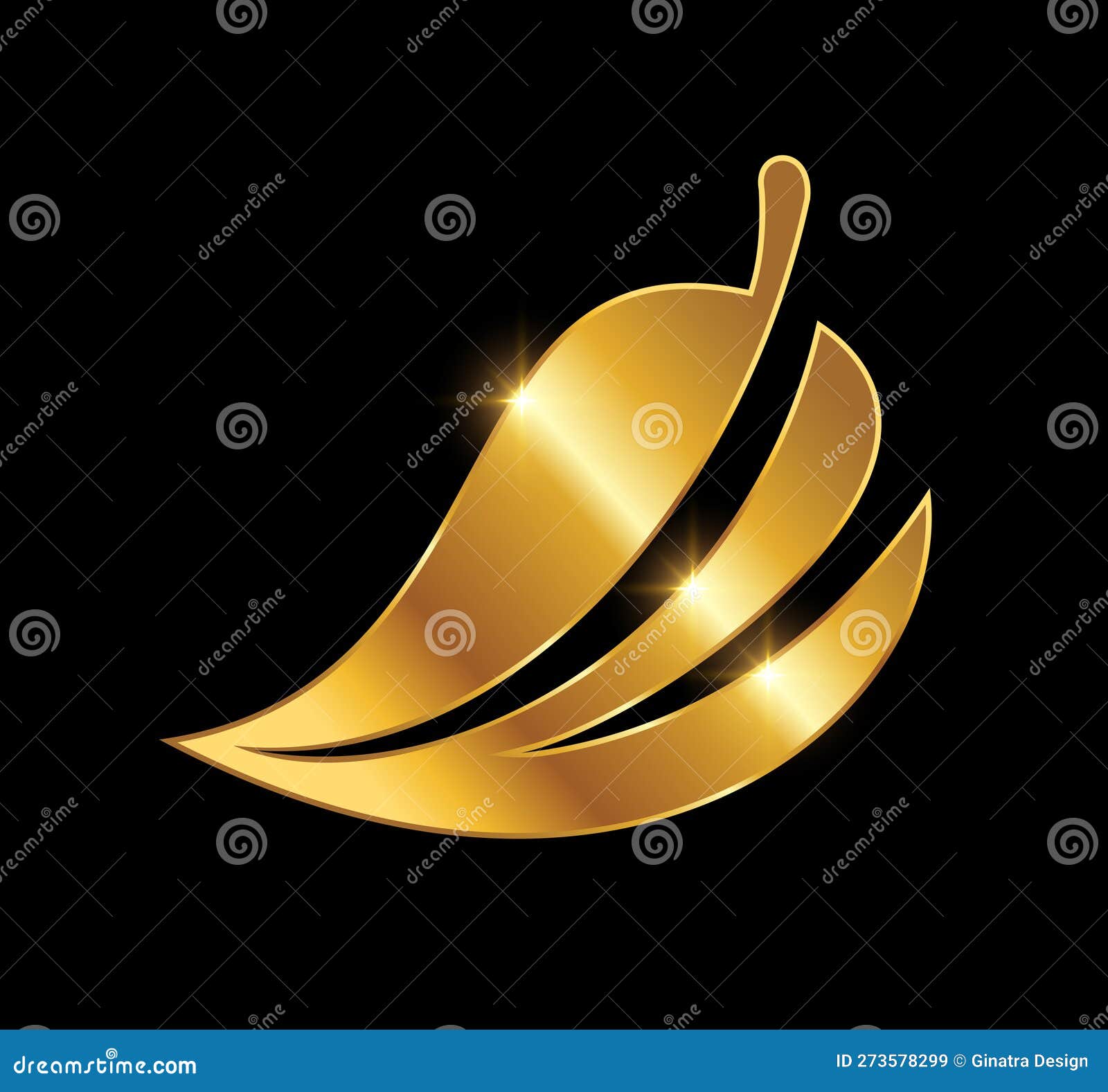 Golden Leaf Logo Vector Icon Stock Vector - Illustration of element ...