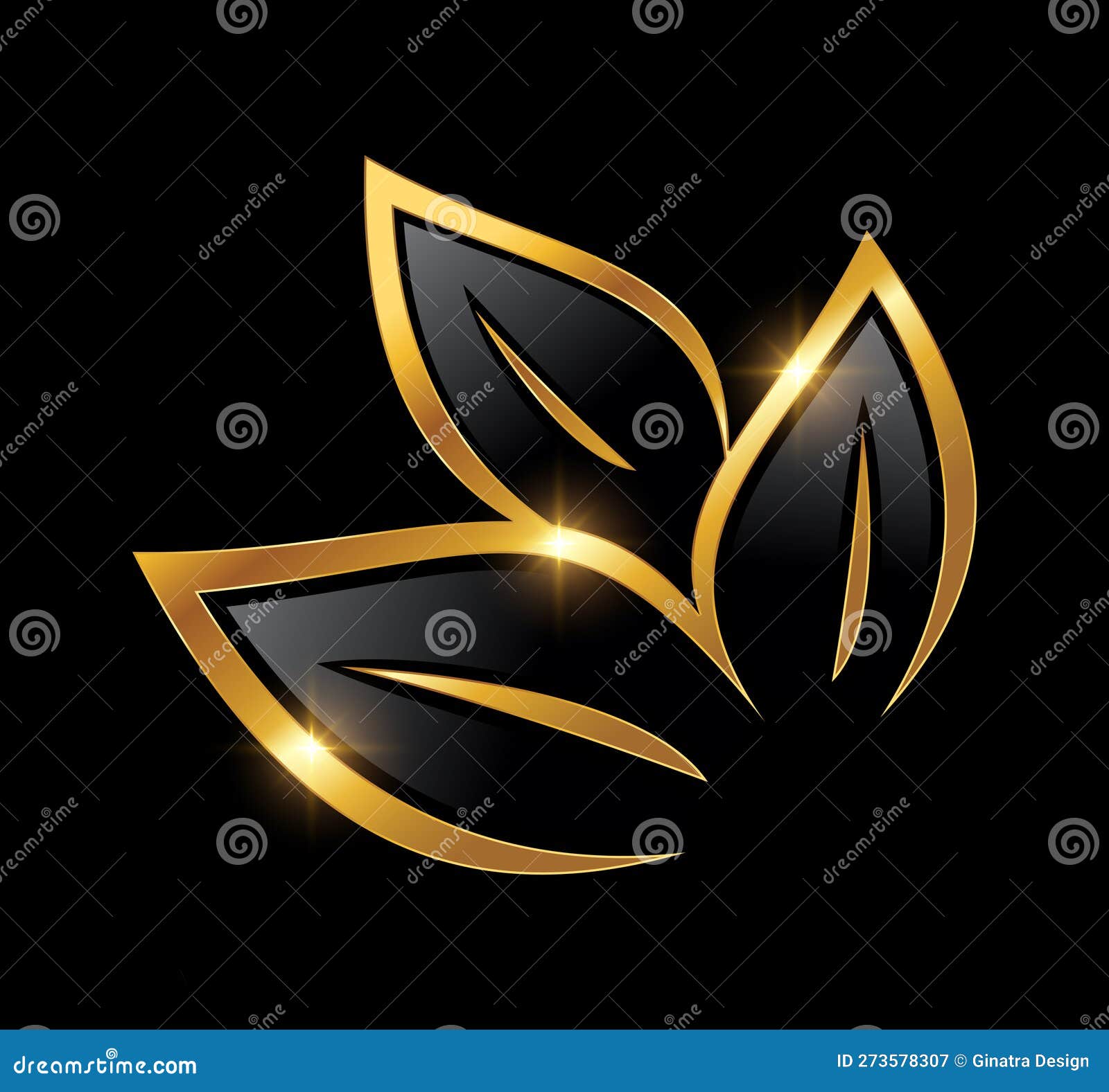 Golden Leaf Logo Vector Icon Stock Vector - Illustration of identity ...